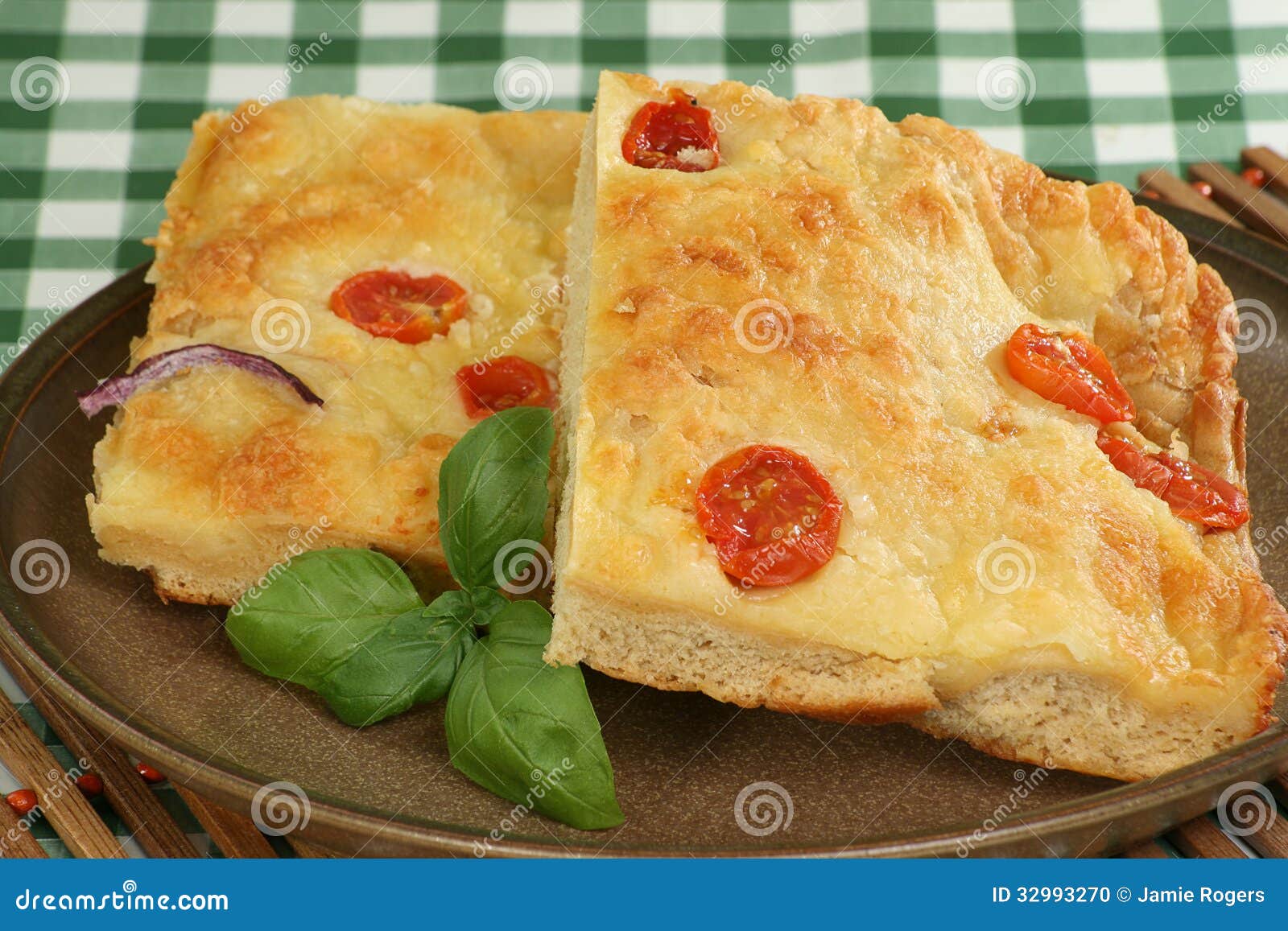 Focaccia bread stock photo. Image of onion, rosemary - 32993270