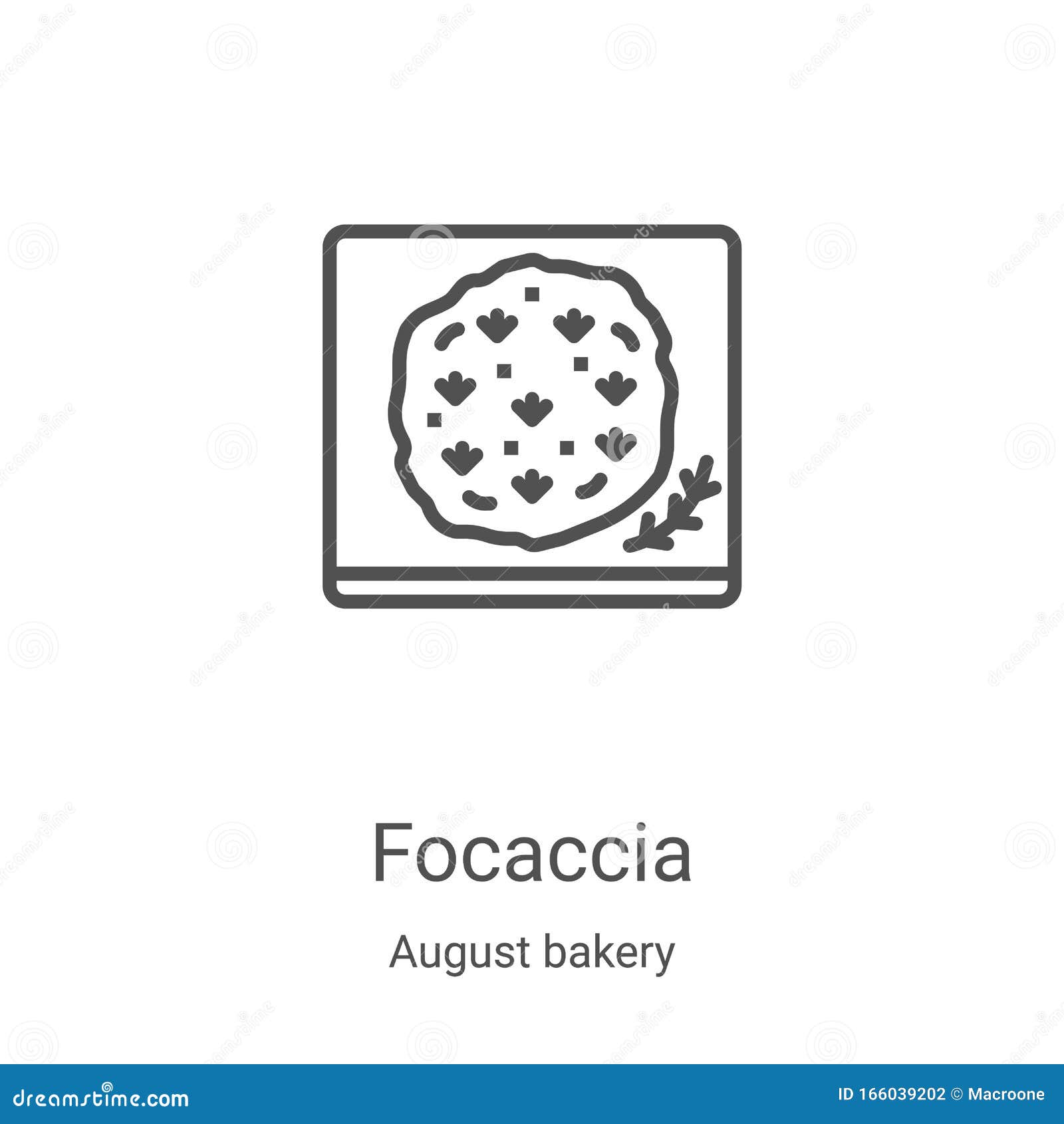 Focaccia Icon Vector from August Bakery Collection. Thin Line Focaccia ...