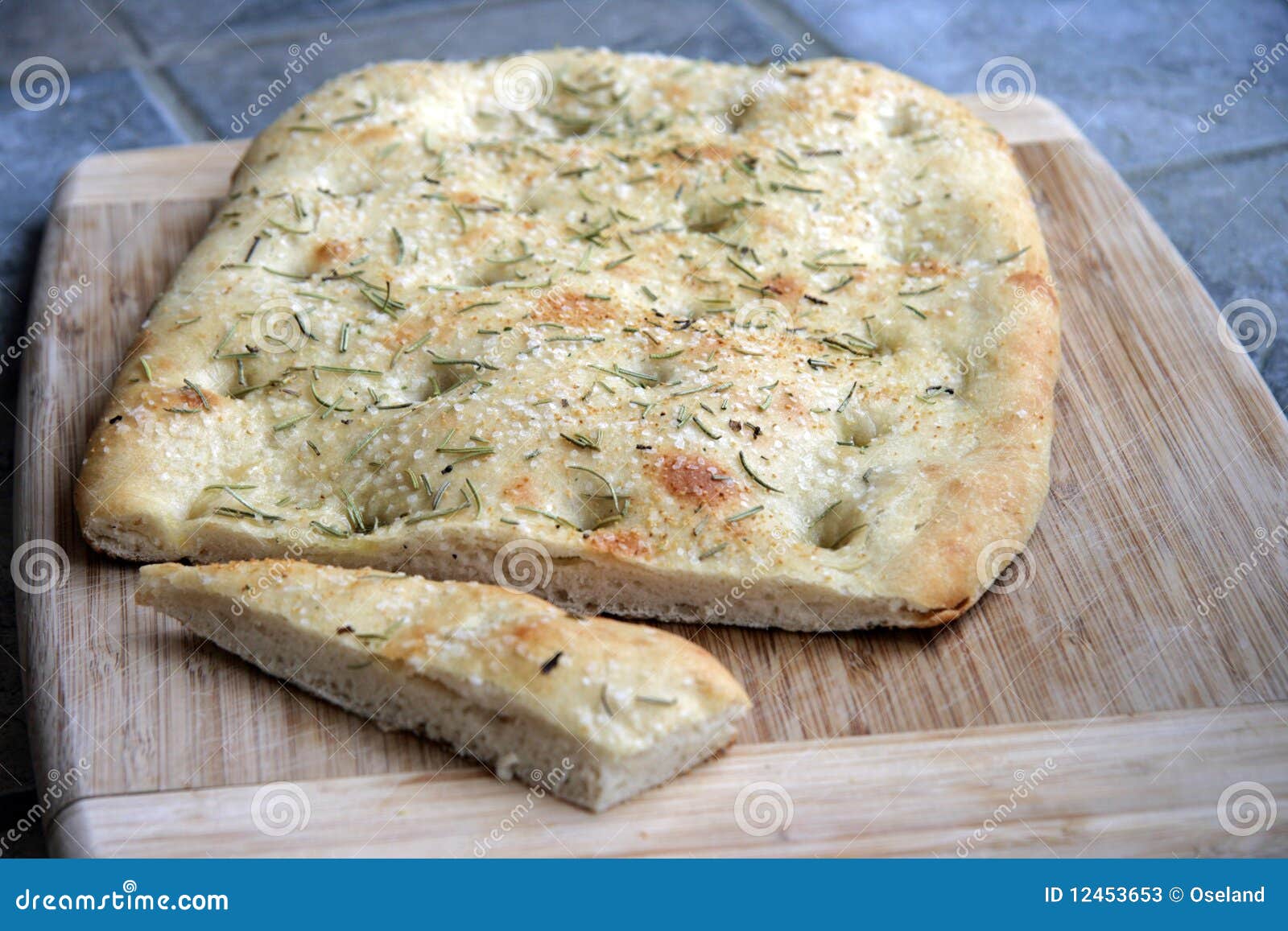 Foccacia Bread stock image. Image of board, rosemary - 12453653