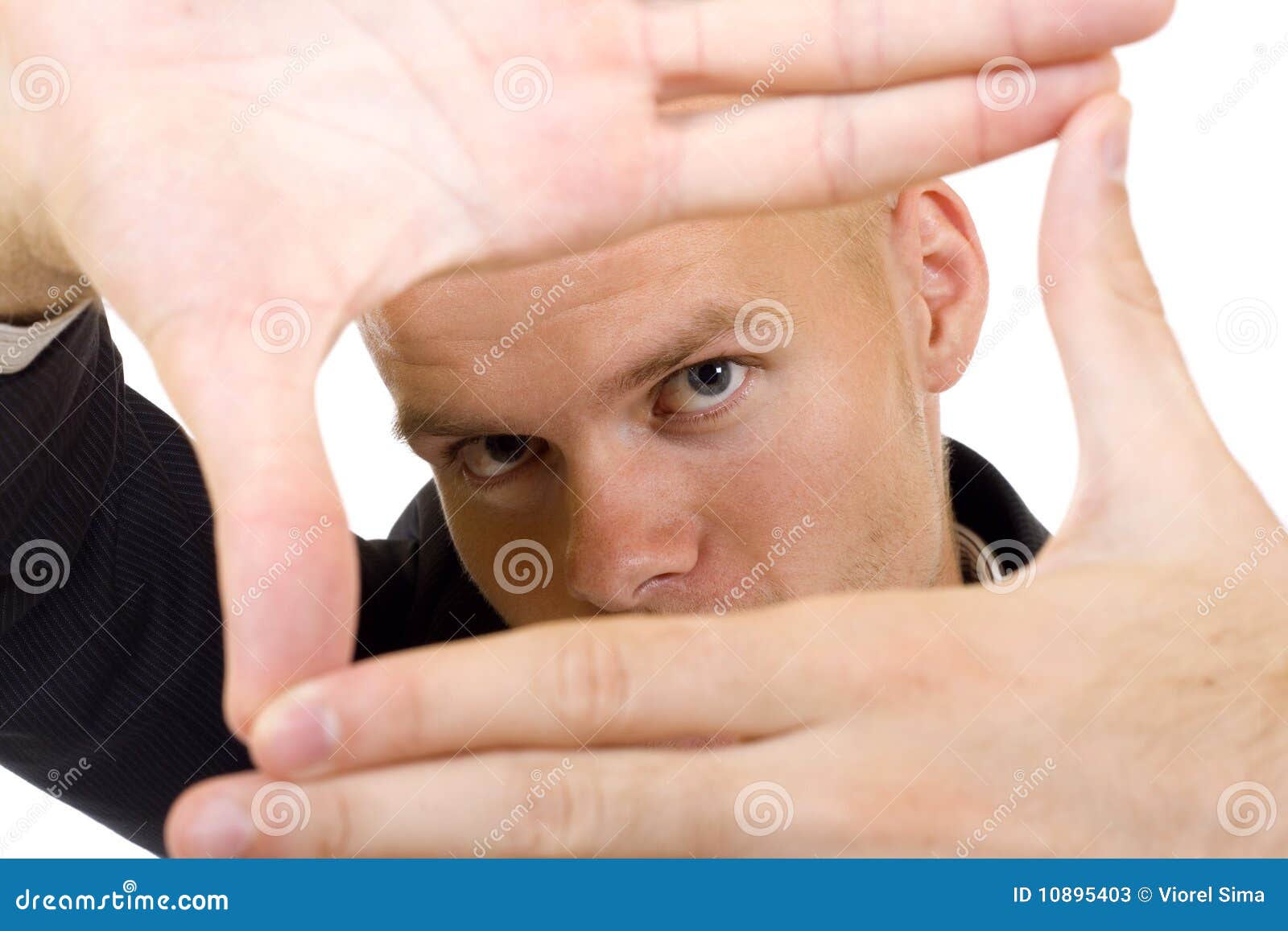 Foco Del Hombre Joven En La Cara Imagen de archivo - Imagen de ...