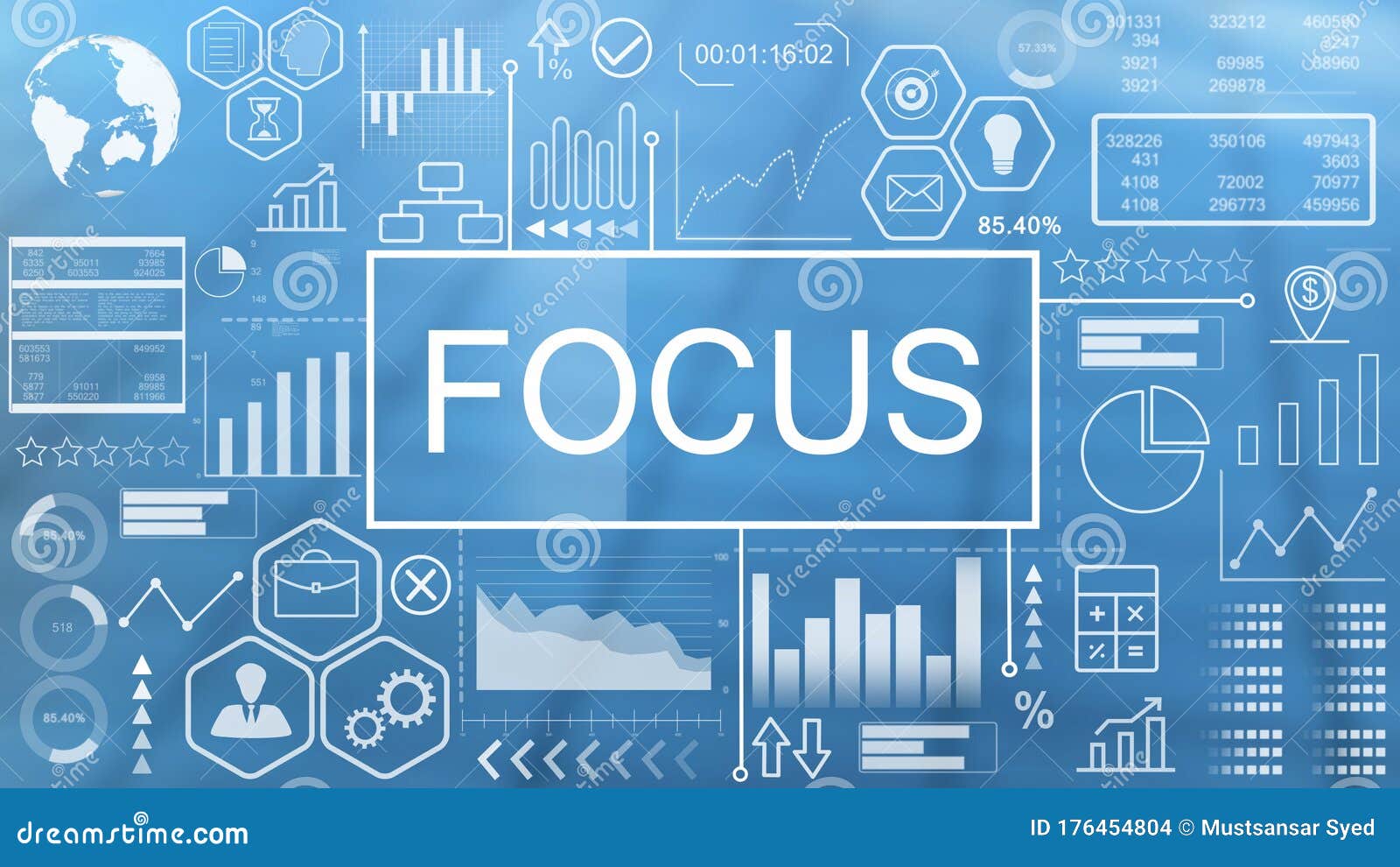Focus, Animated Typography stock illustration. Illustration of slide ...