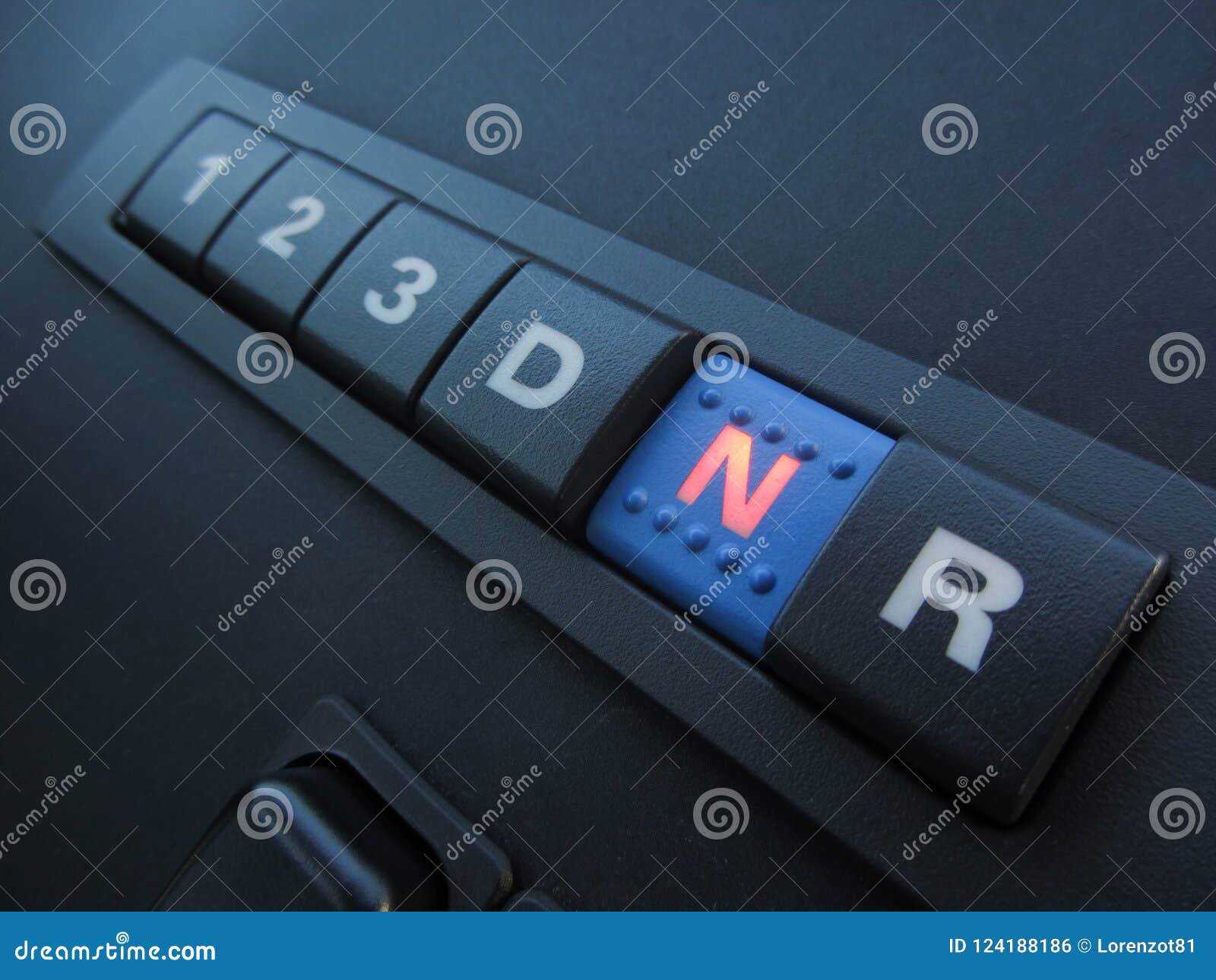 Focus on an Automatic Transmission Pannel Inside a Bus Stock Photo ...