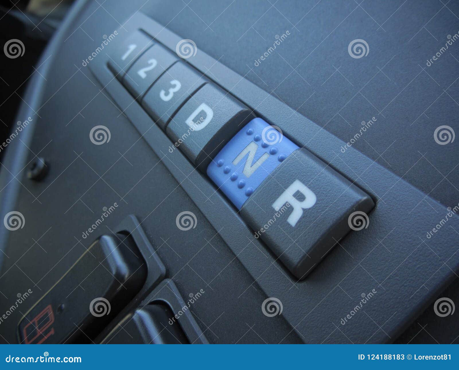 Focus on an Automatic Transmission Pannel Inside a Bus Stock Image ...