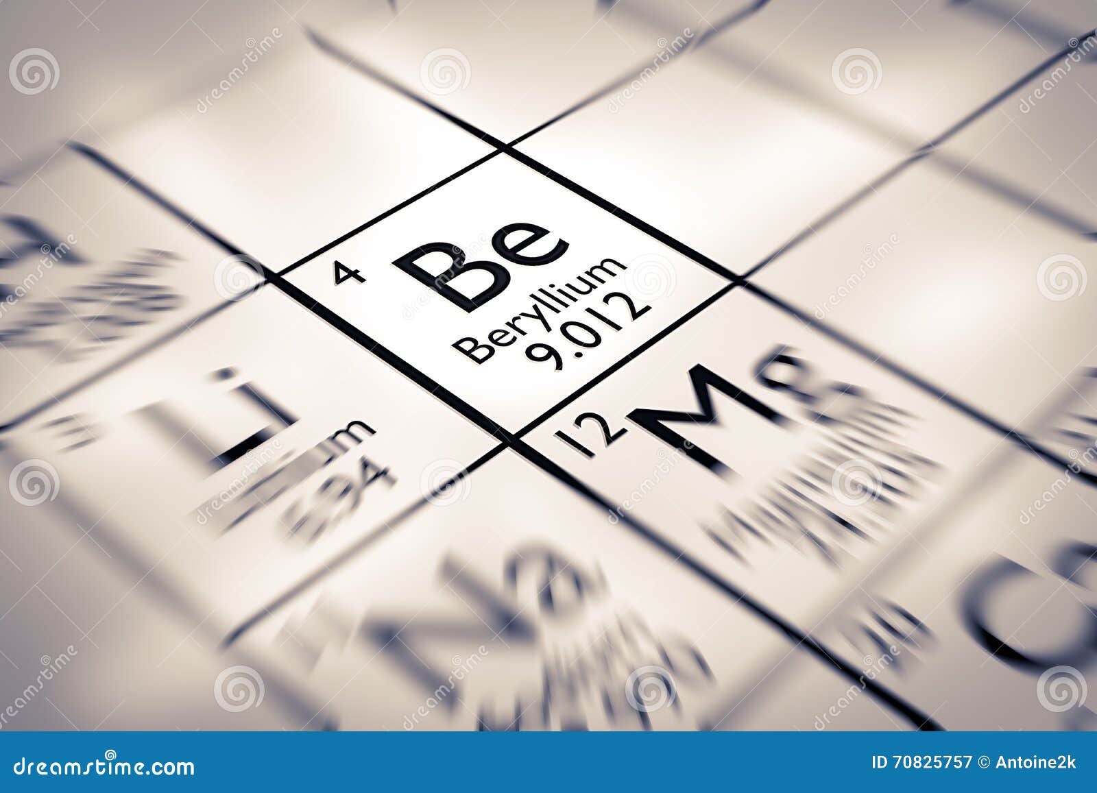Focus on Beryllium Chemical Element Stock Image - Image of atom, sign ...