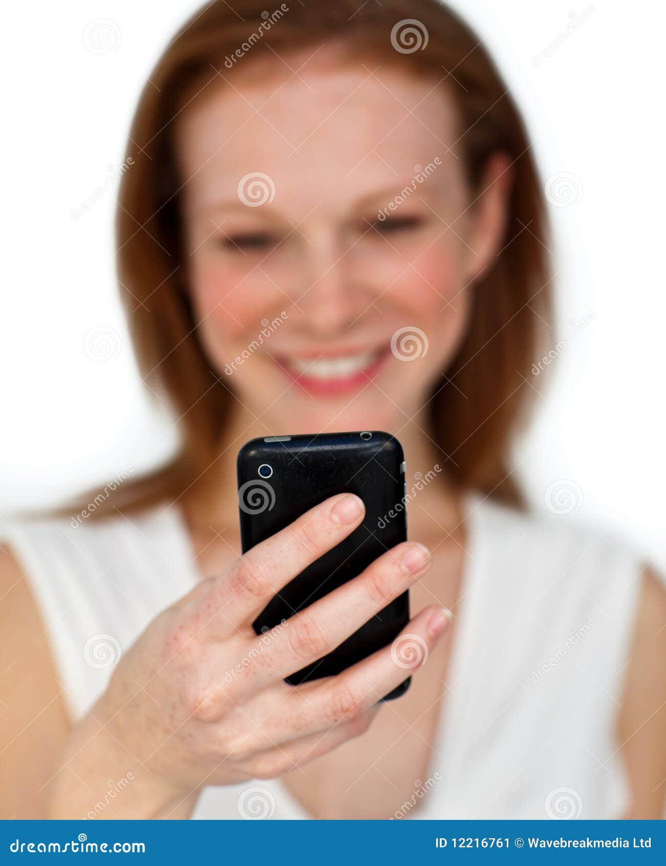 Focus on a Black Mobile Phone Stock Image - Image of cellphone ...