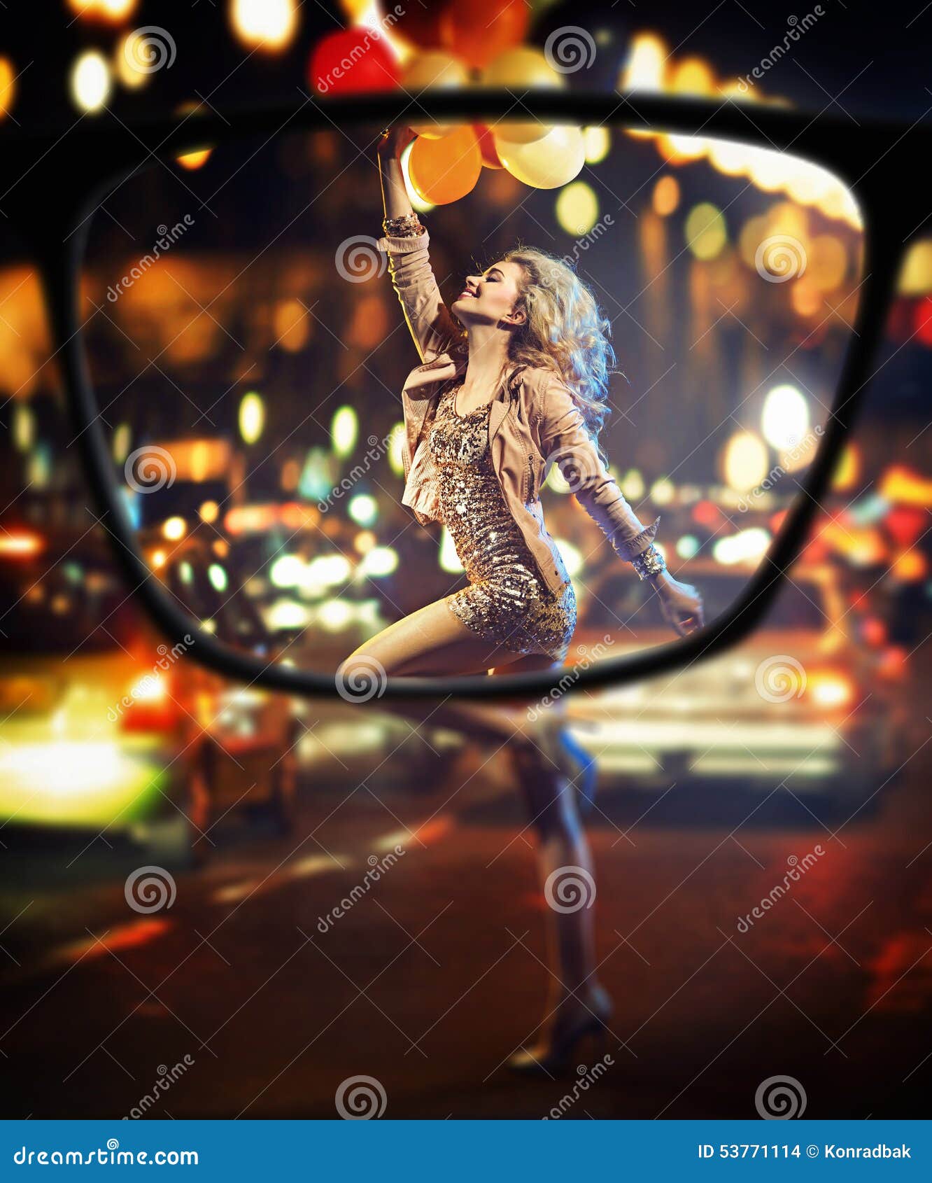 Focus on the Blond Joyful Lady Stock Photo - Image of luxury, elegant ...