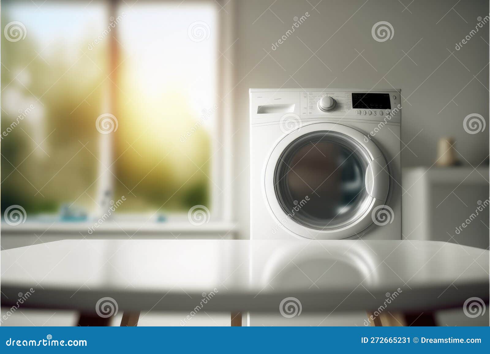 Focus in Blur Laundry and Washing Machine Background. Stock ...