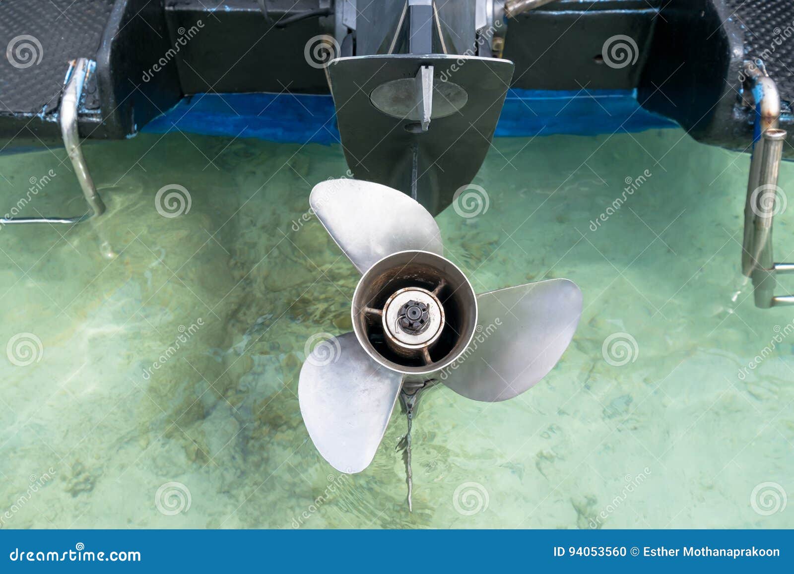 Focus on Boat Propeller on the Water Stock Photo - Image of spare, port ...