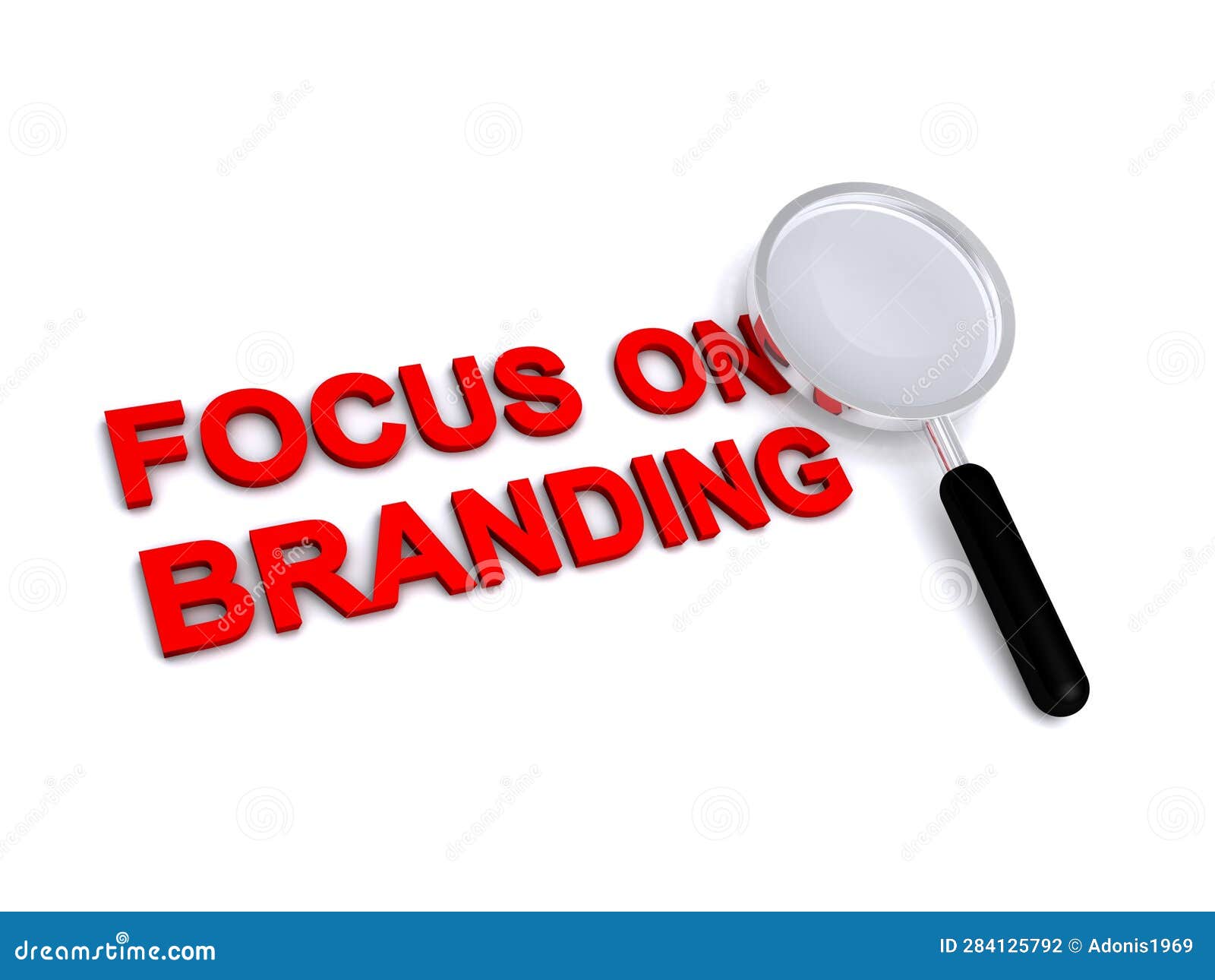 Focus on branding on white stock illustration. Illustration of ...