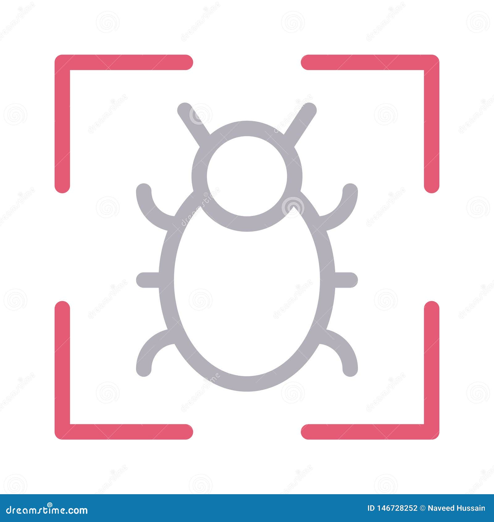 Focus Bug Thin Color Line Vector Icon Stock Illustration - Illustration ...
