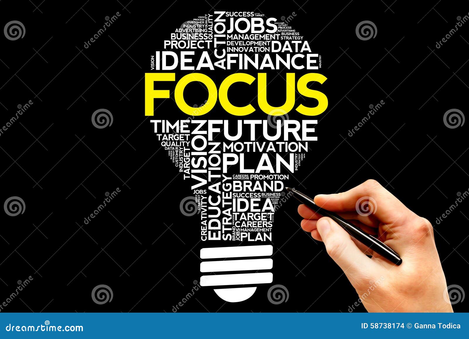 Focus stock photo. Image of awareness, cloud, achieve - 58738174