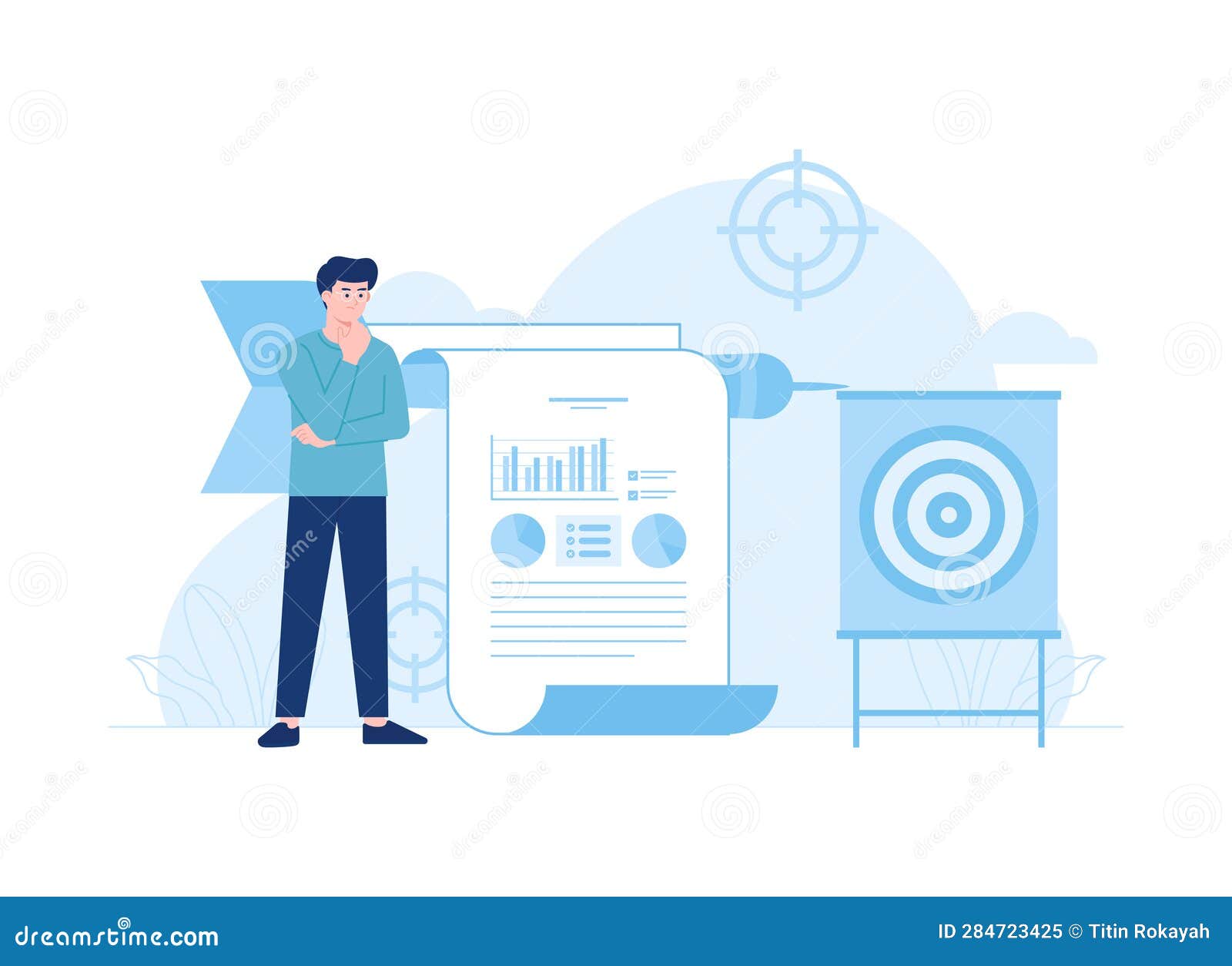 Focus on Business Goals, Concept Flat Illustration Stock Vector ...