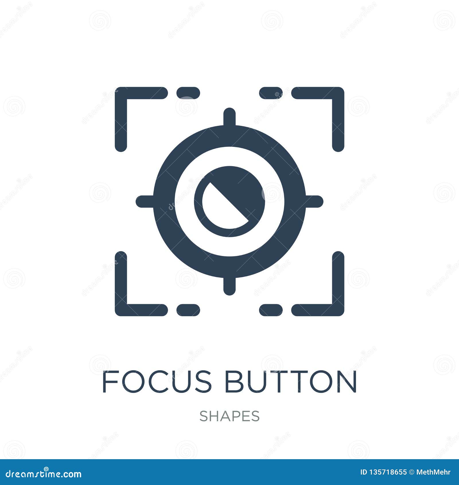 Focus Button Icon In Trendy Design Style Focus Button Icon Isolated On White Background Stock