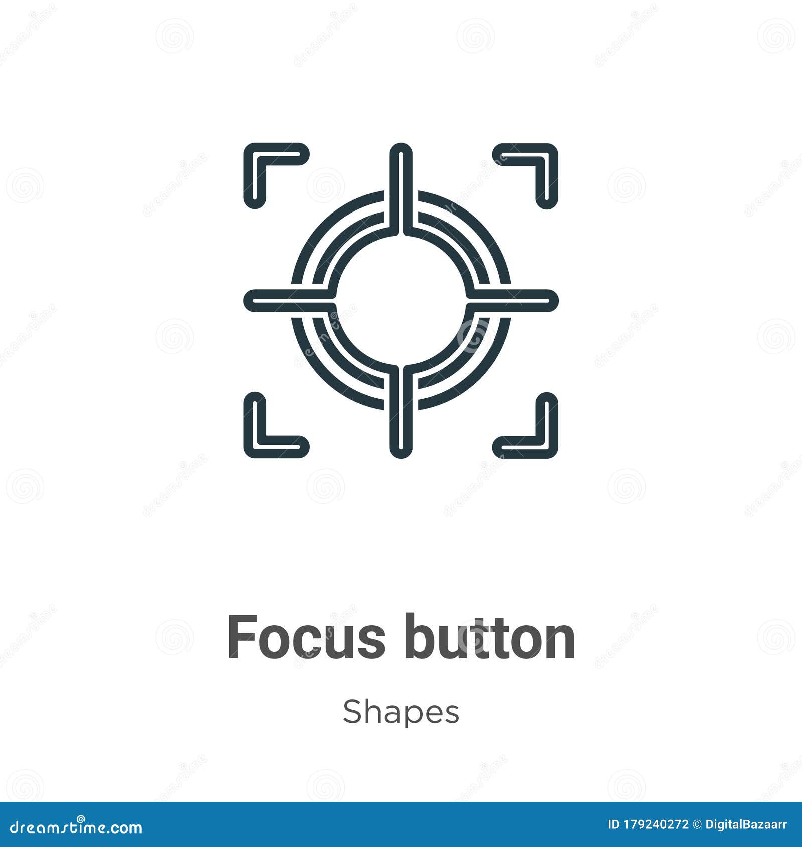 Focus Button Outline Vector Icon. Thin Line Black Focus Button Icon ...