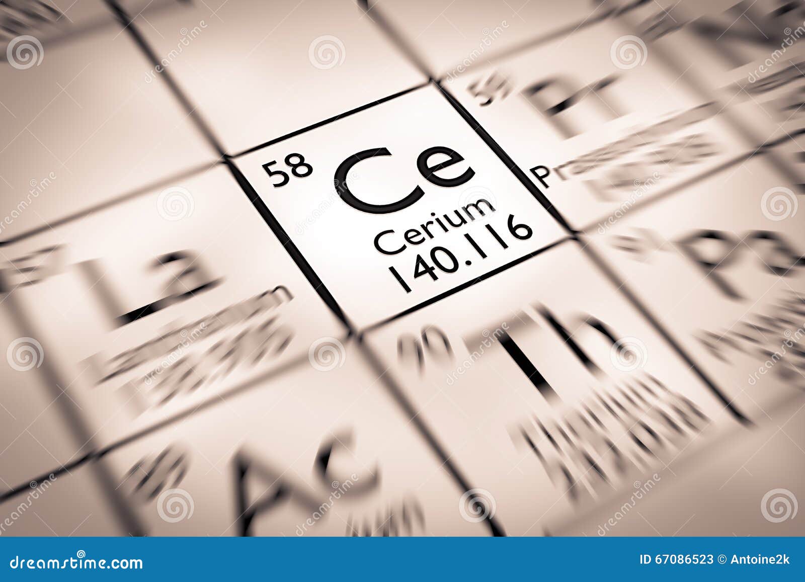 Focus on Cerium Chemical Element Stock Image - Image of number, focus ...