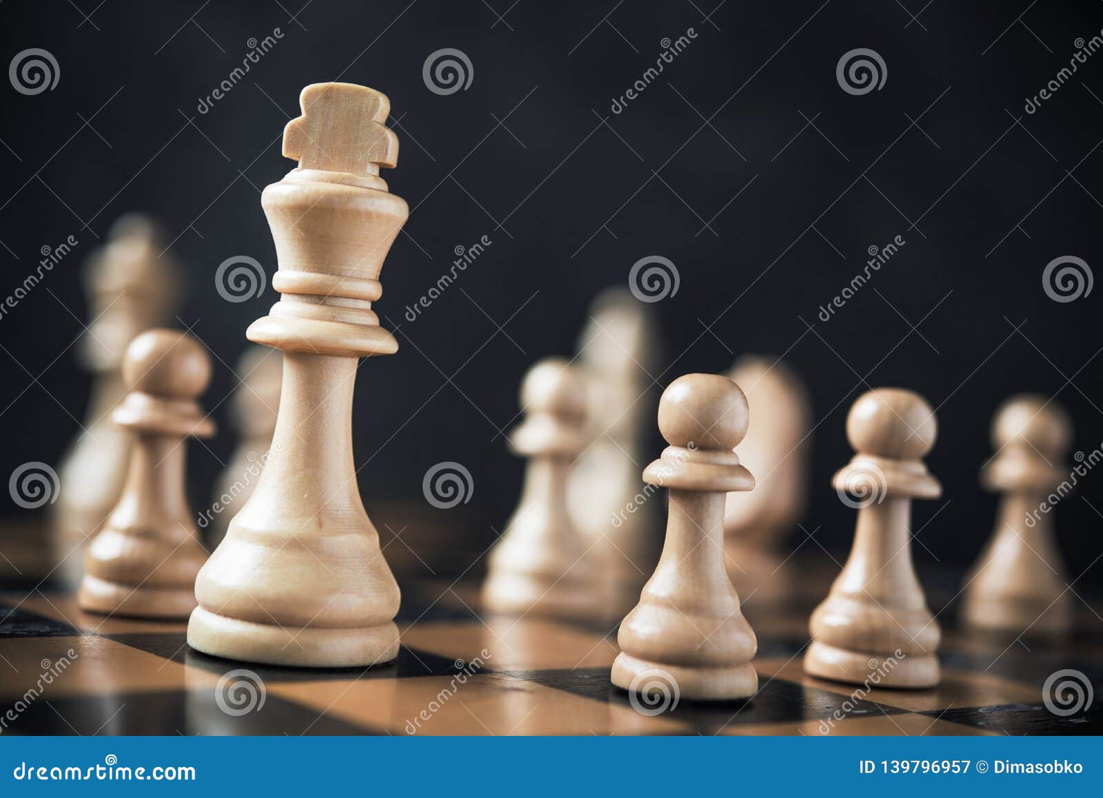 Focus on the chess king stock image. Image of play, intelligence ...