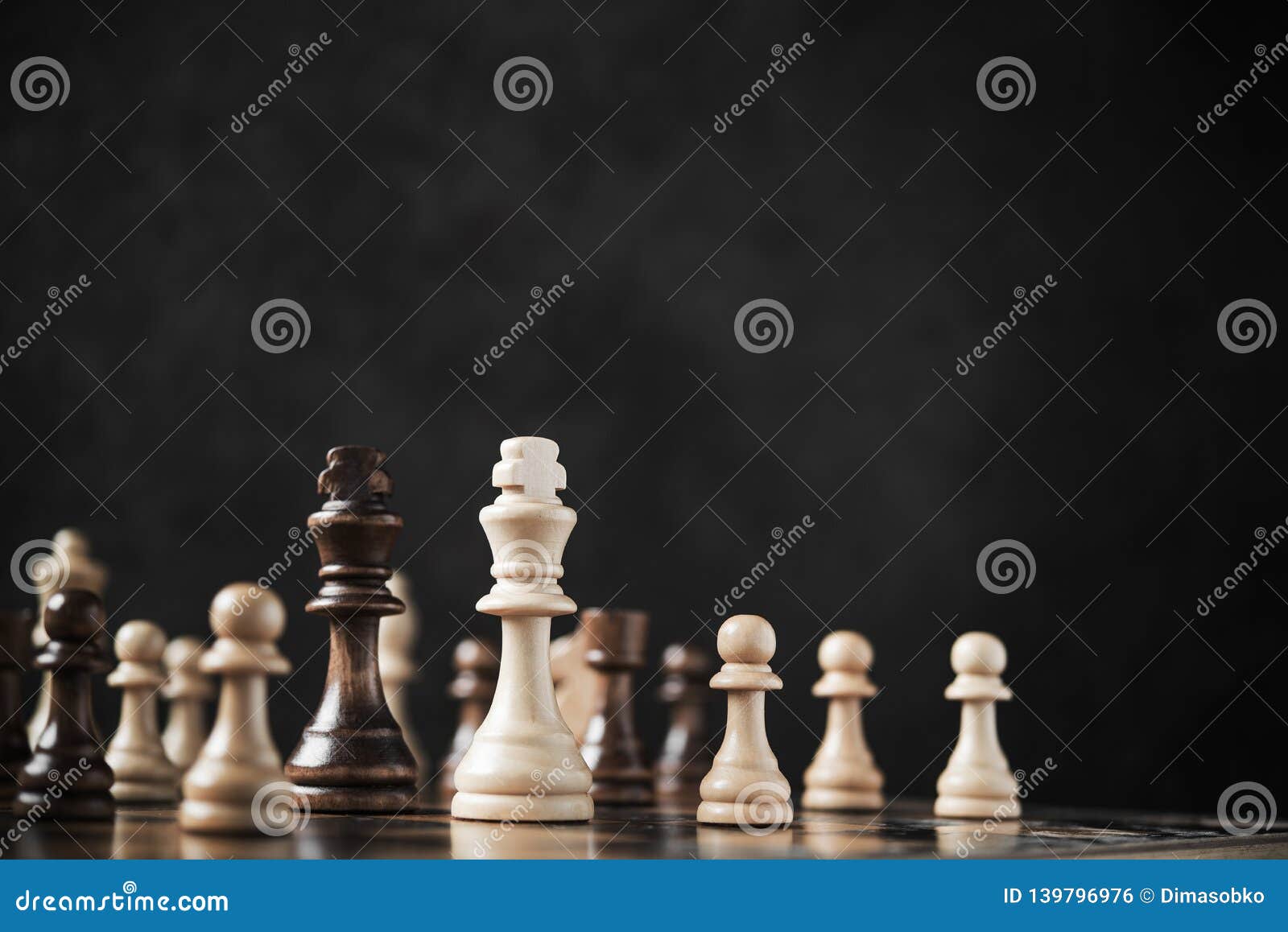 Focus on the chess king stock photo. Image of sport - 139796976