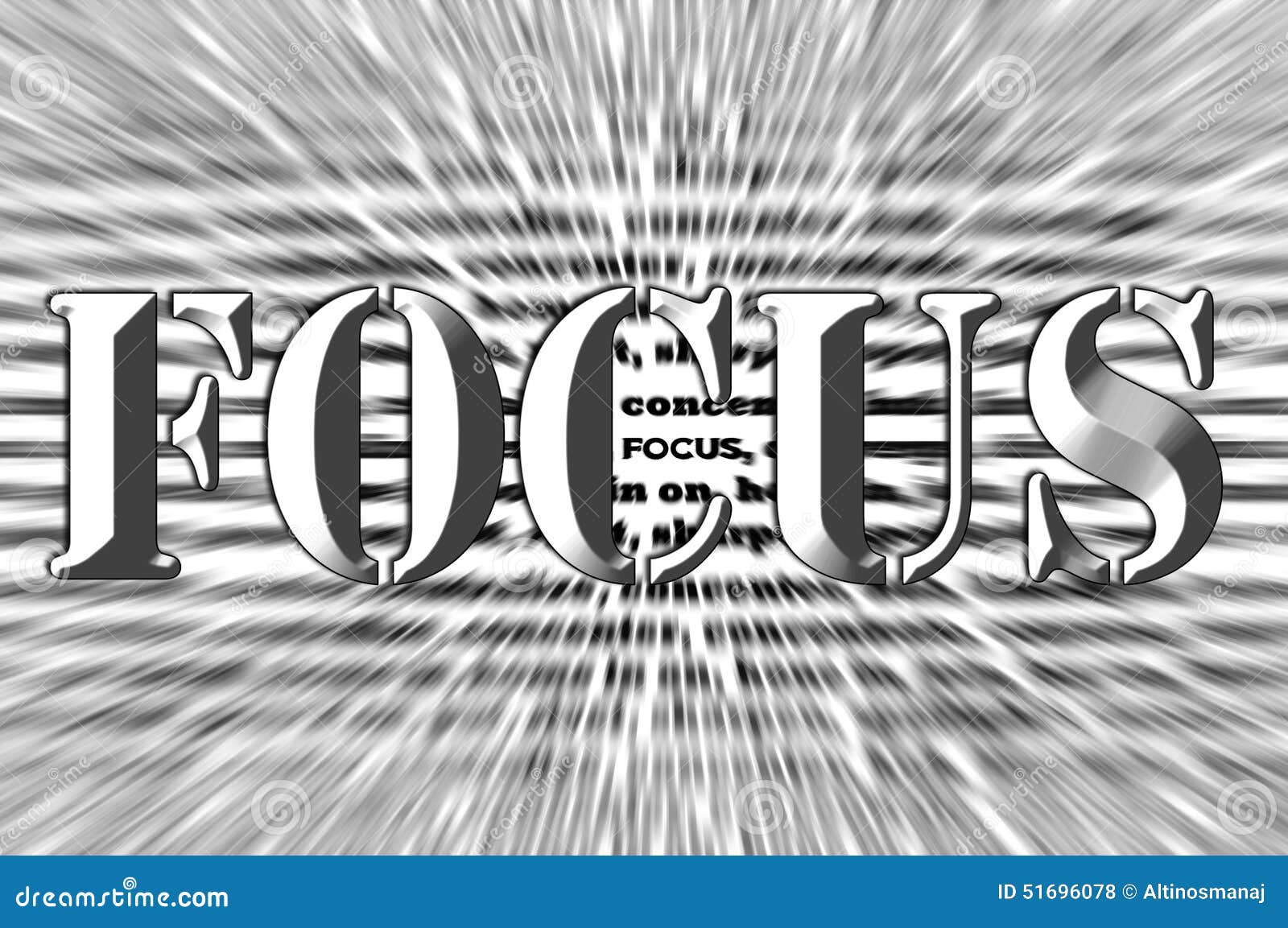 Focus Chisel Effect White Font Concept Abstract Stock Illustration ...