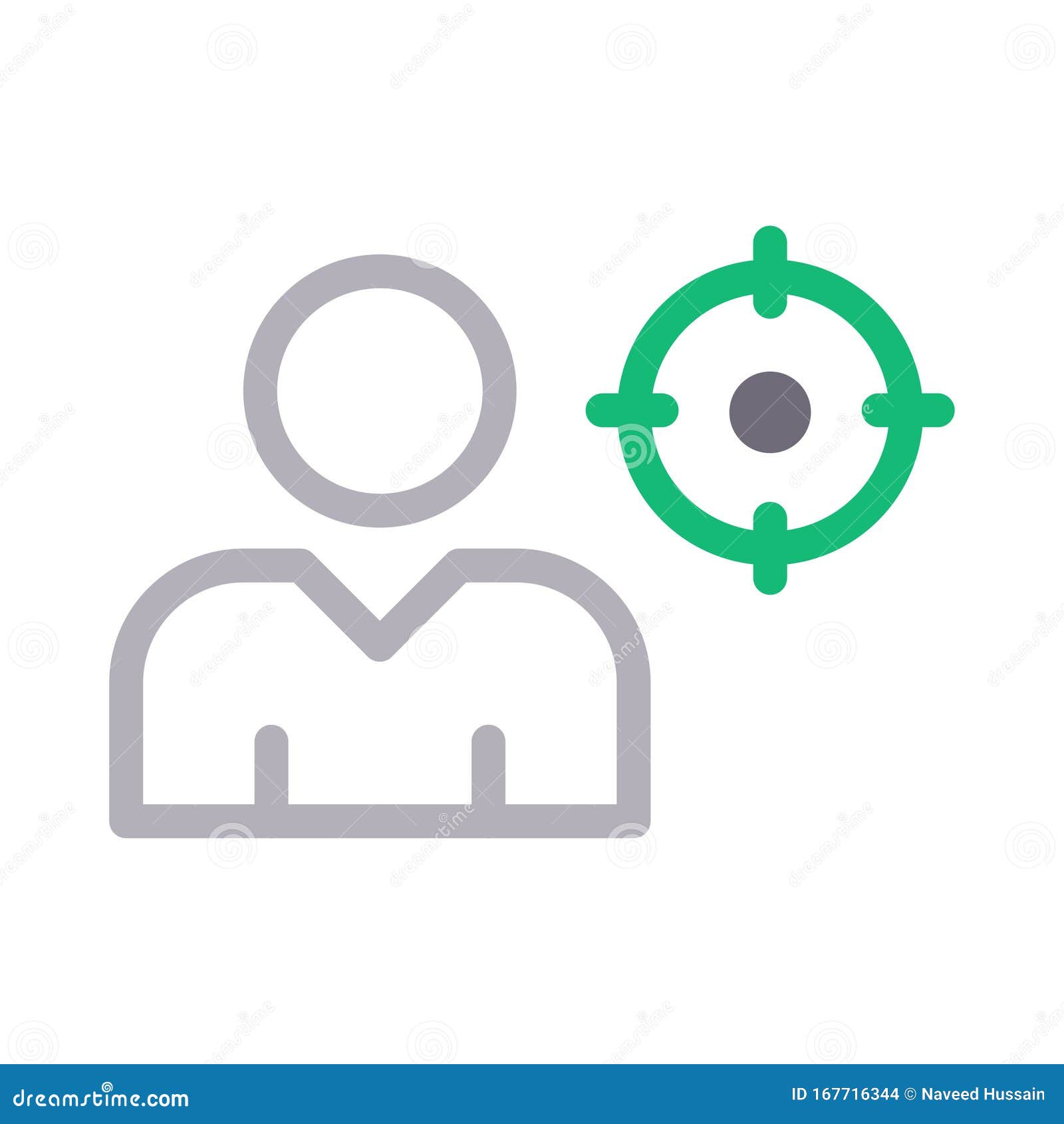 Focus color line icon stock illustration. Illustration of human - 167716344