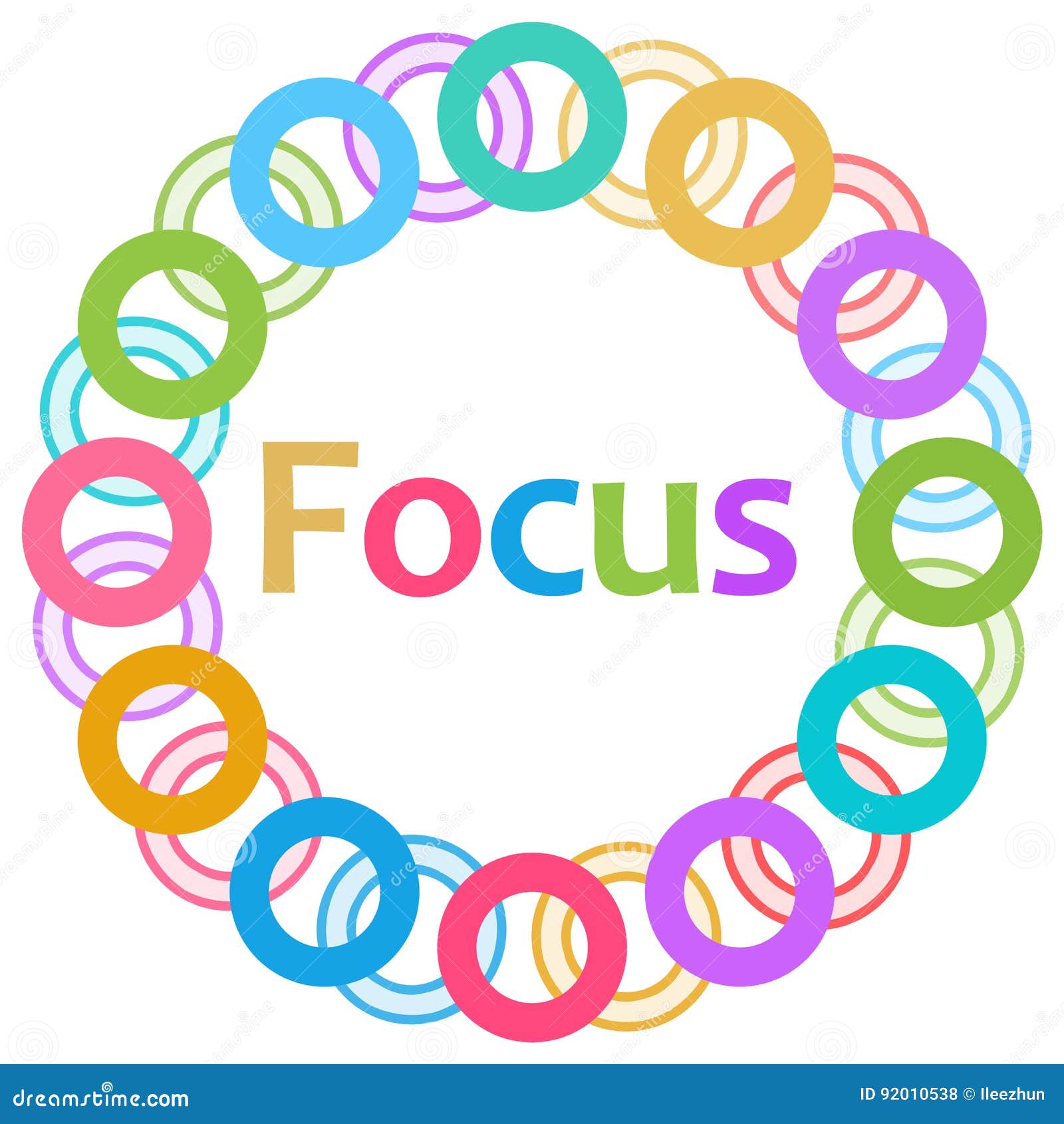 Focus Colorful Rings Circular Stock Illustration - Illustration of ...