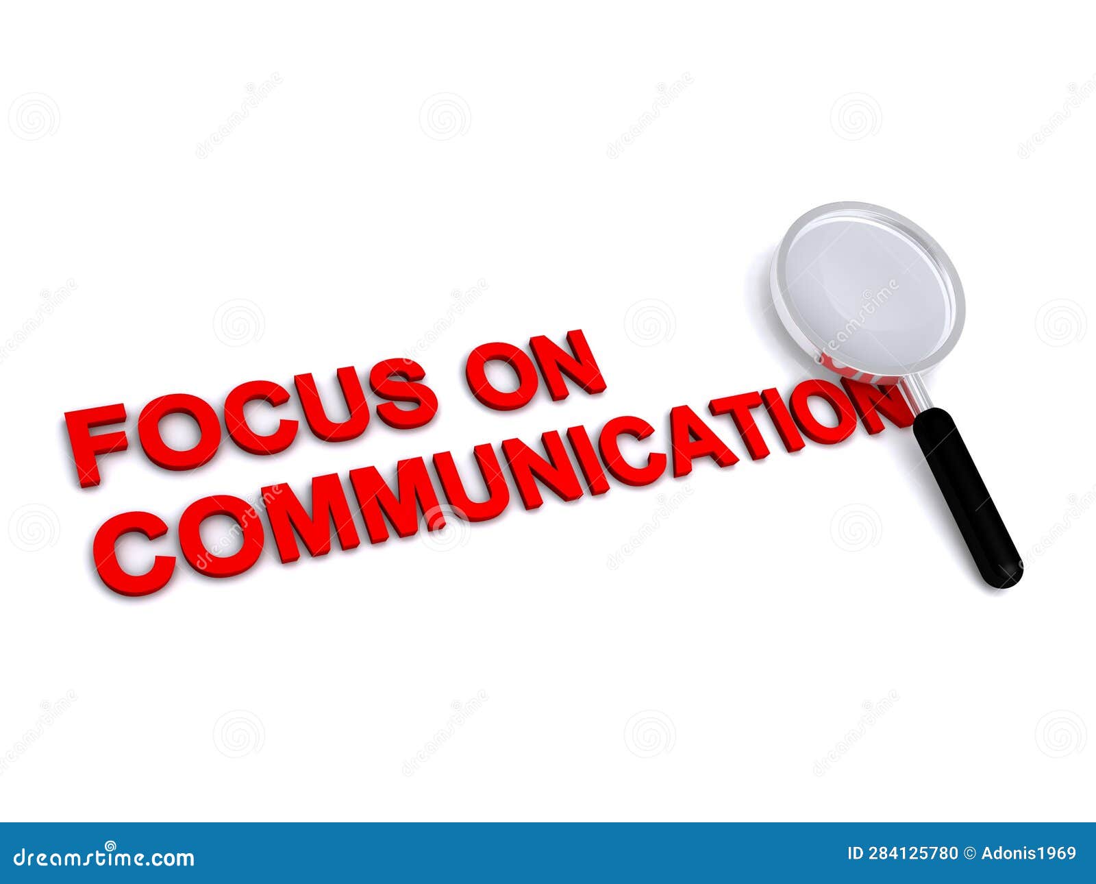 Focus on Communication on White Stock Illustration - Illustration of ...