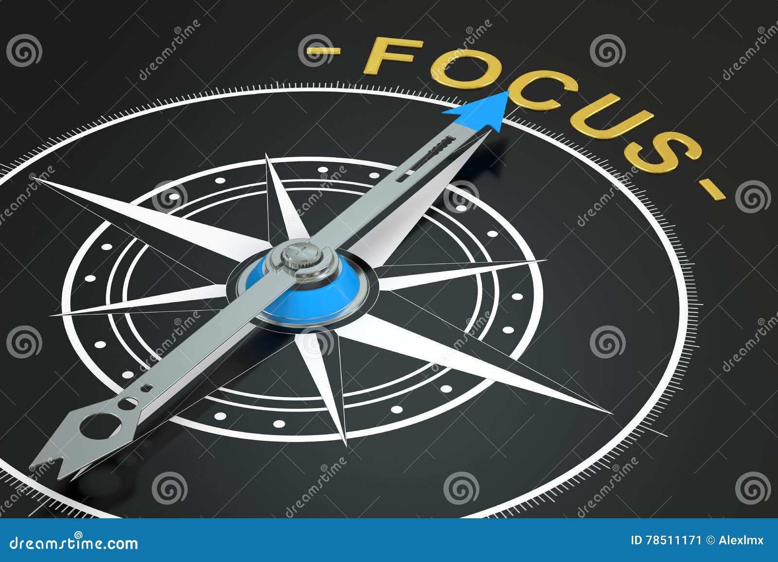 Focus compass concept, 3D stock illustration. Illustration of ...