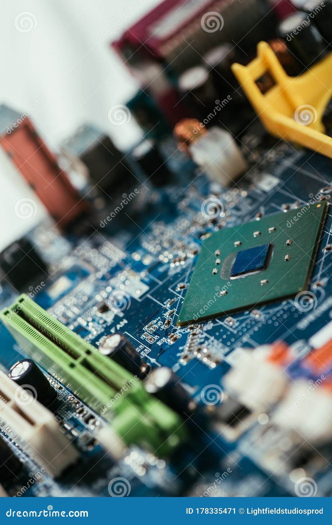 Focus of Computer Motherboard in Engineering Laboratory Stock Image ...
