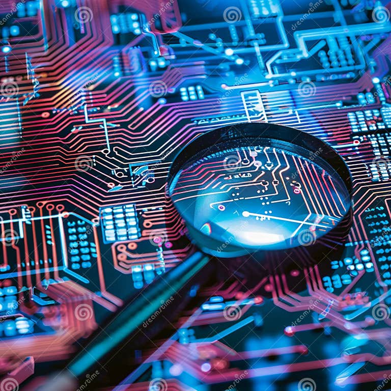 Focus on Computer Security System through Magnifying Glass, Cybersecurity Concept Stock ...