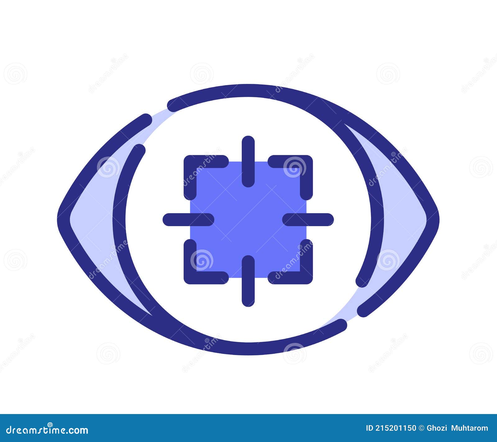Focus Concentration Sharpen Attention Single Isolated Icon with Dash or ...