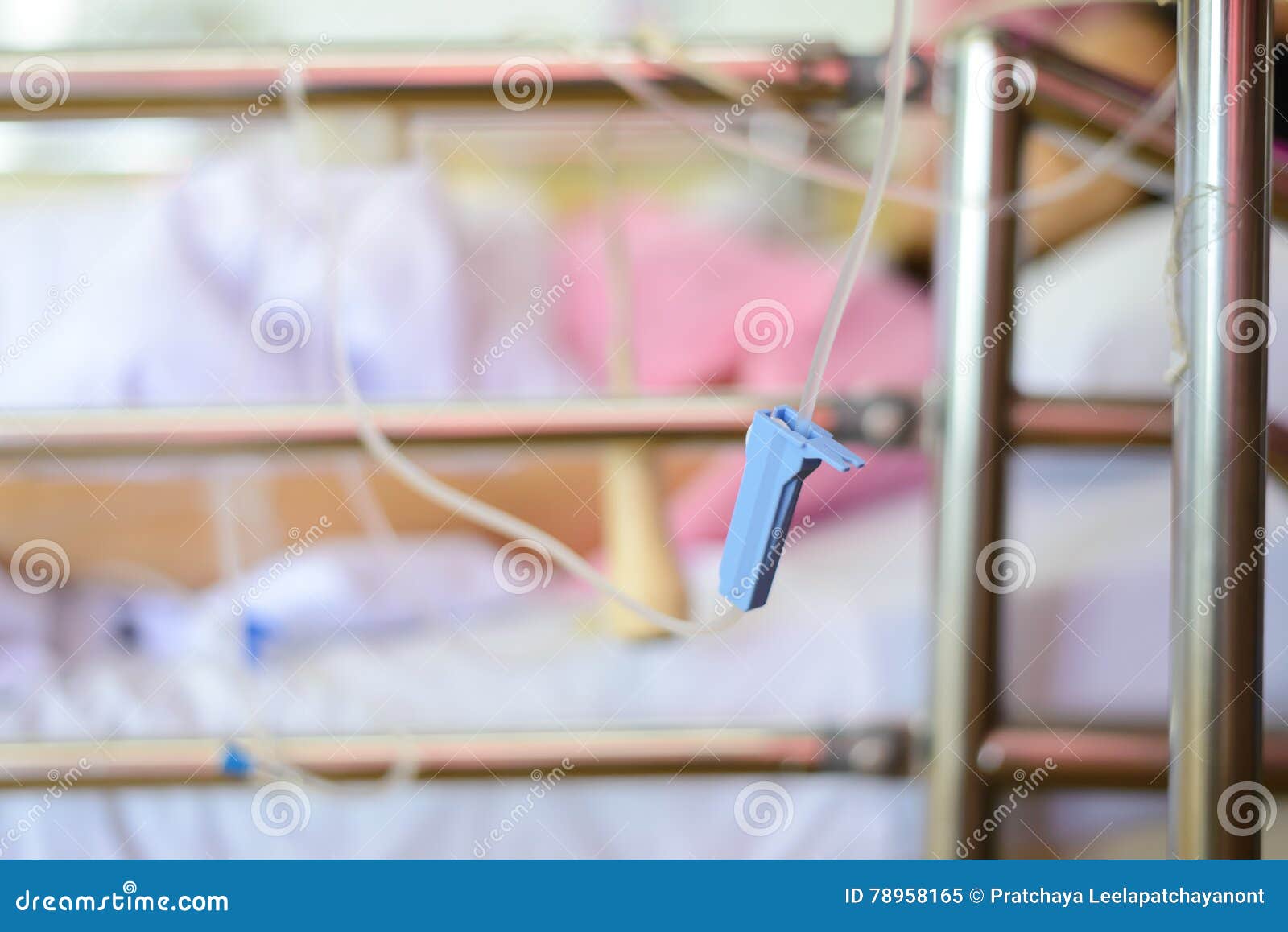 Focus on Control Rate IV Saline Solution Drip for Patient Stock Image ...