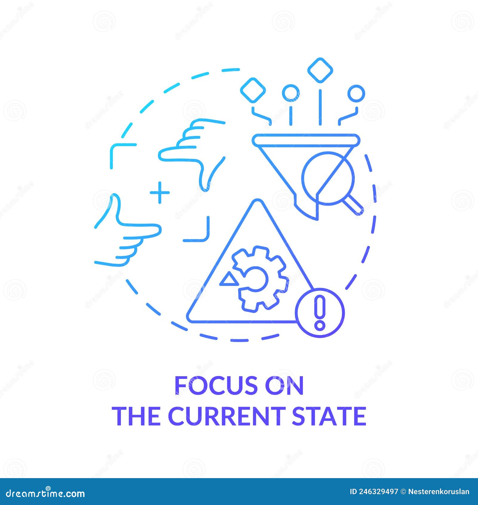 Focus on Current State Blue Gradient Icon Stock Vector - Illustration ...