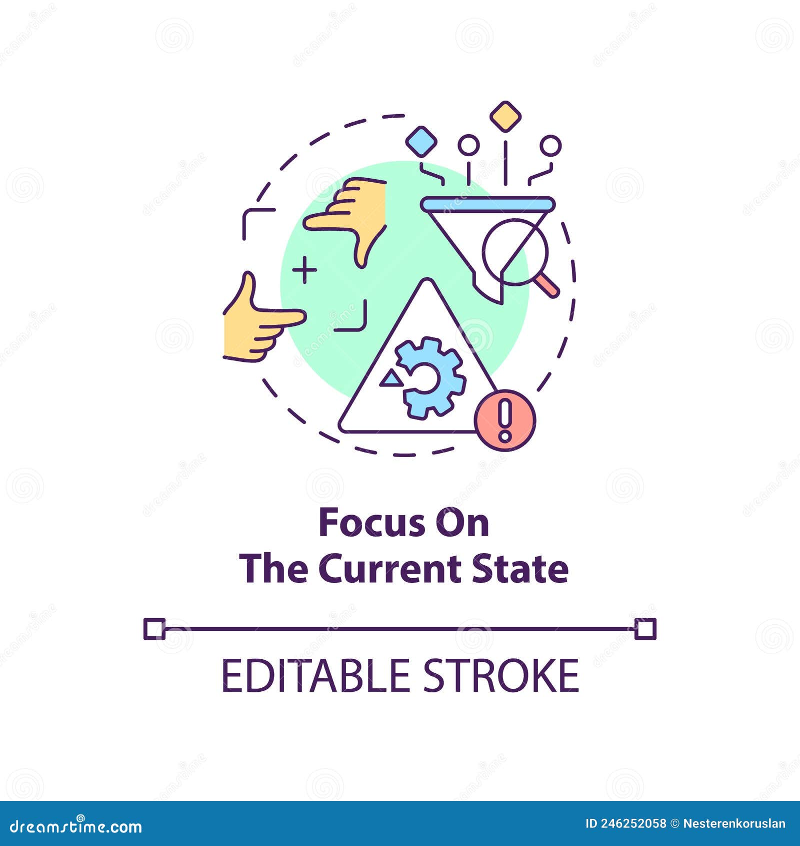Focus on Current State Concept Icon Stock Vector - Illustration of ...