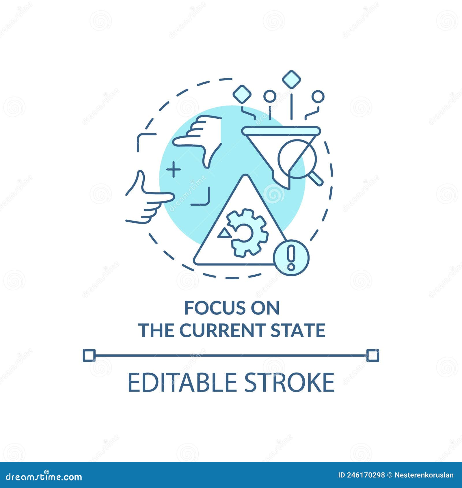 Focus on Current State Turquoise Concept Icon Stock Vector ...
