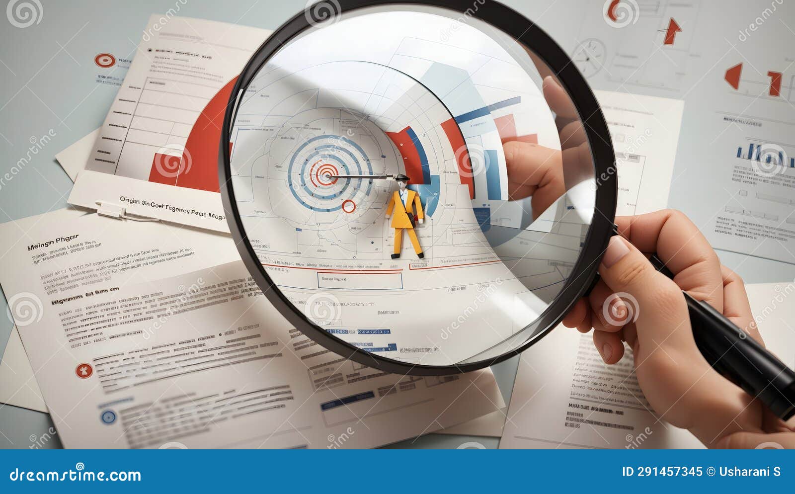 Focus Customer Target Illustration Using Magnifier Glass. Image is ...