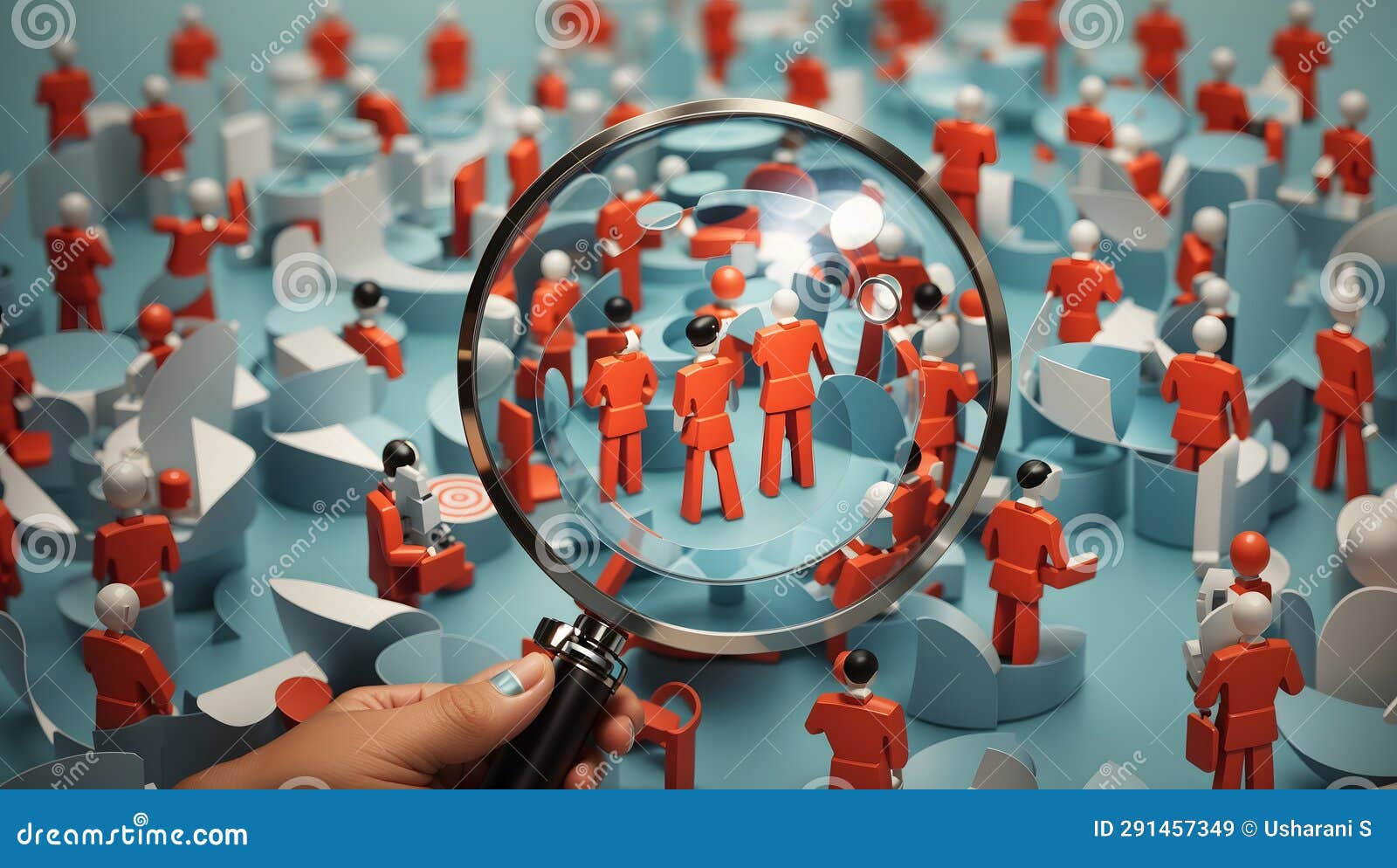 Focus Customer Target Illustration Using Magnifier Glass. Image is ...