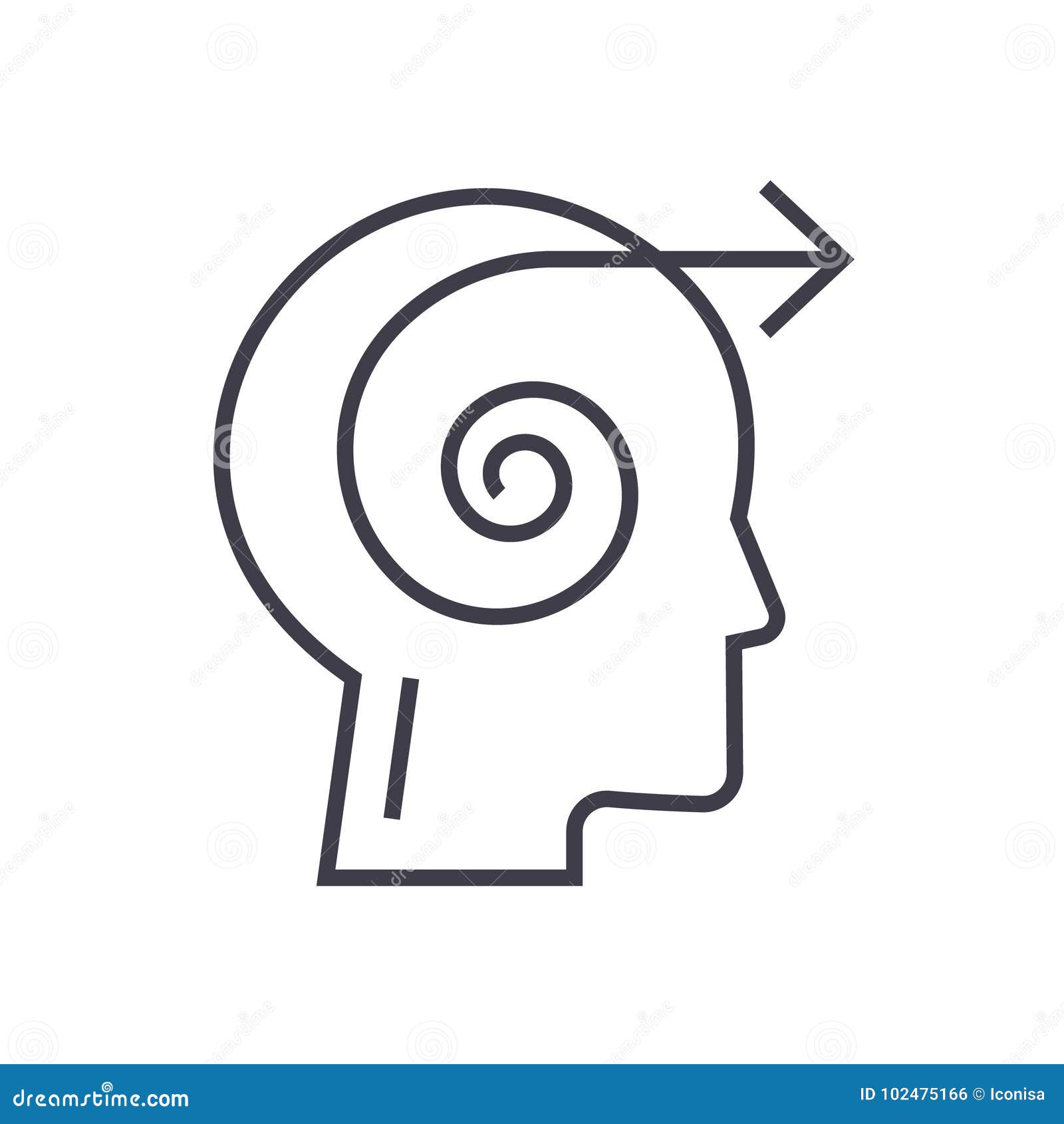 Focus Decision Head Linear Icon Sign Symbol Vector On Isolated