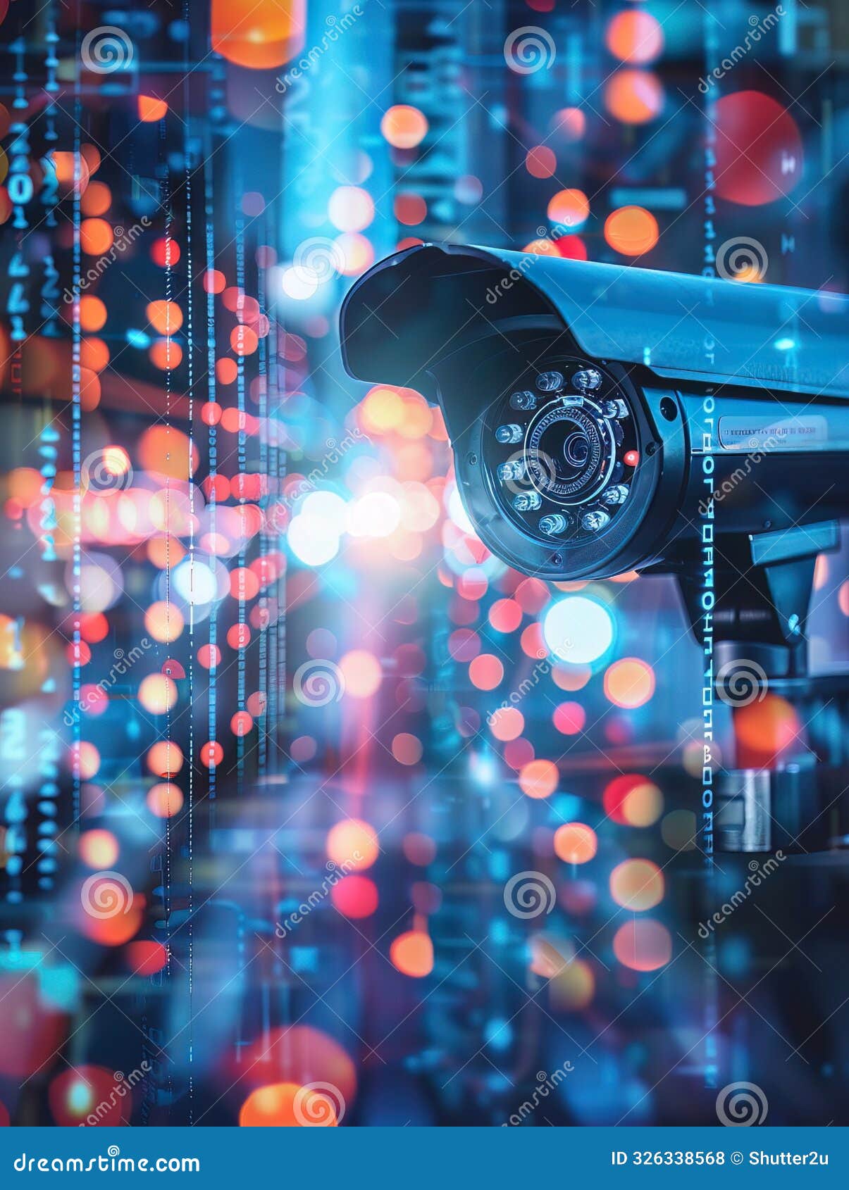 Focus on Digital Vigilance with a CCTV in a Cyber Security Hub Stock ...