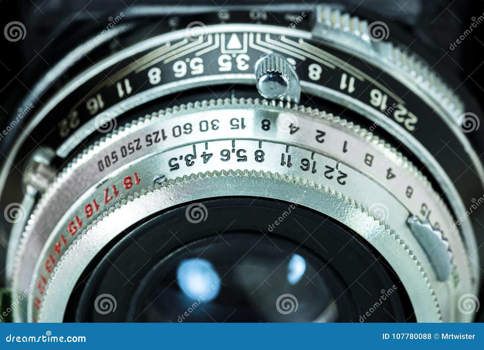 Focus and Exposure Control Lens of Retro Camera Stock Photo - Image of ...