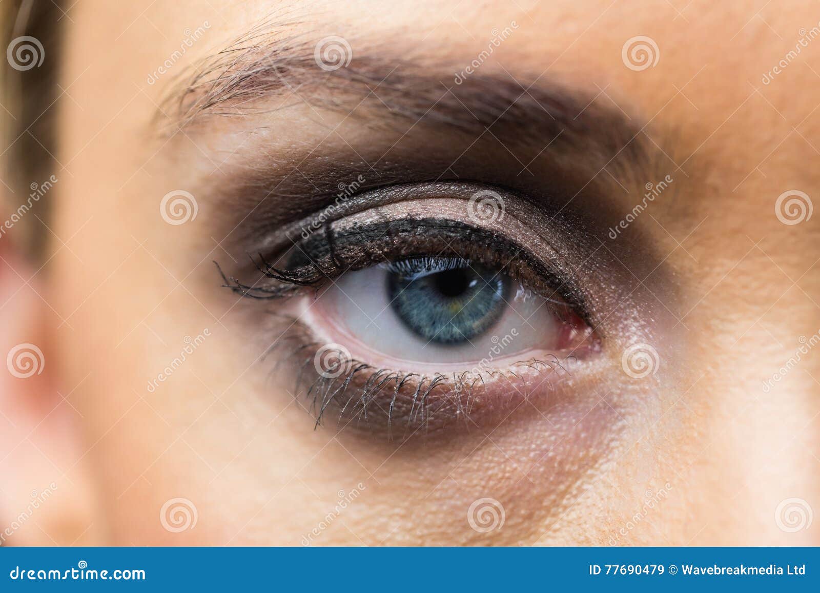 Focus on Eyes Makeup with Opened Eyes Stock Image - Image of adult ...