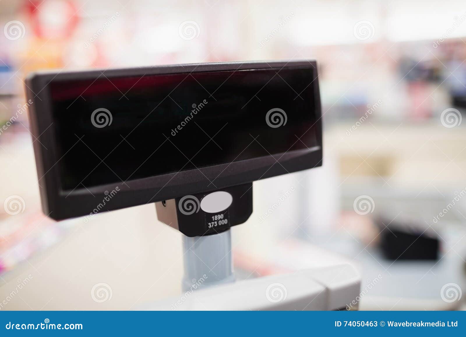 Focus on Foreground of the Cash Register Screen Stock Image - Image of ...