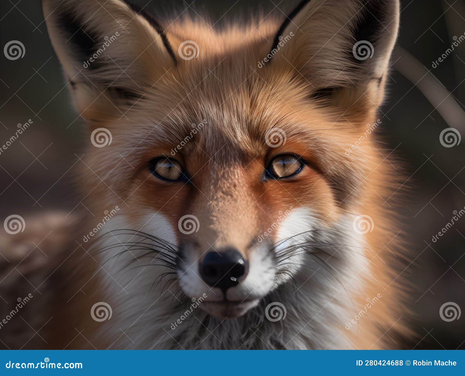 Focus on a Fox in the Forest Stock Illustration - Illustration of ...