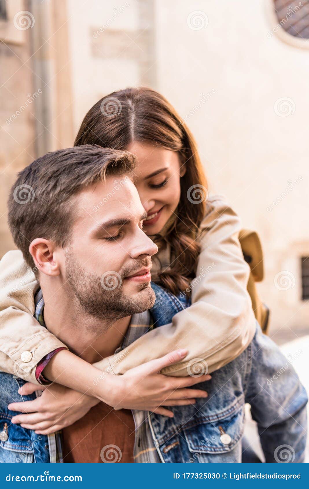 Focus of Girlfriend Hugging Boyfriend with Stock Photo - Image of ...