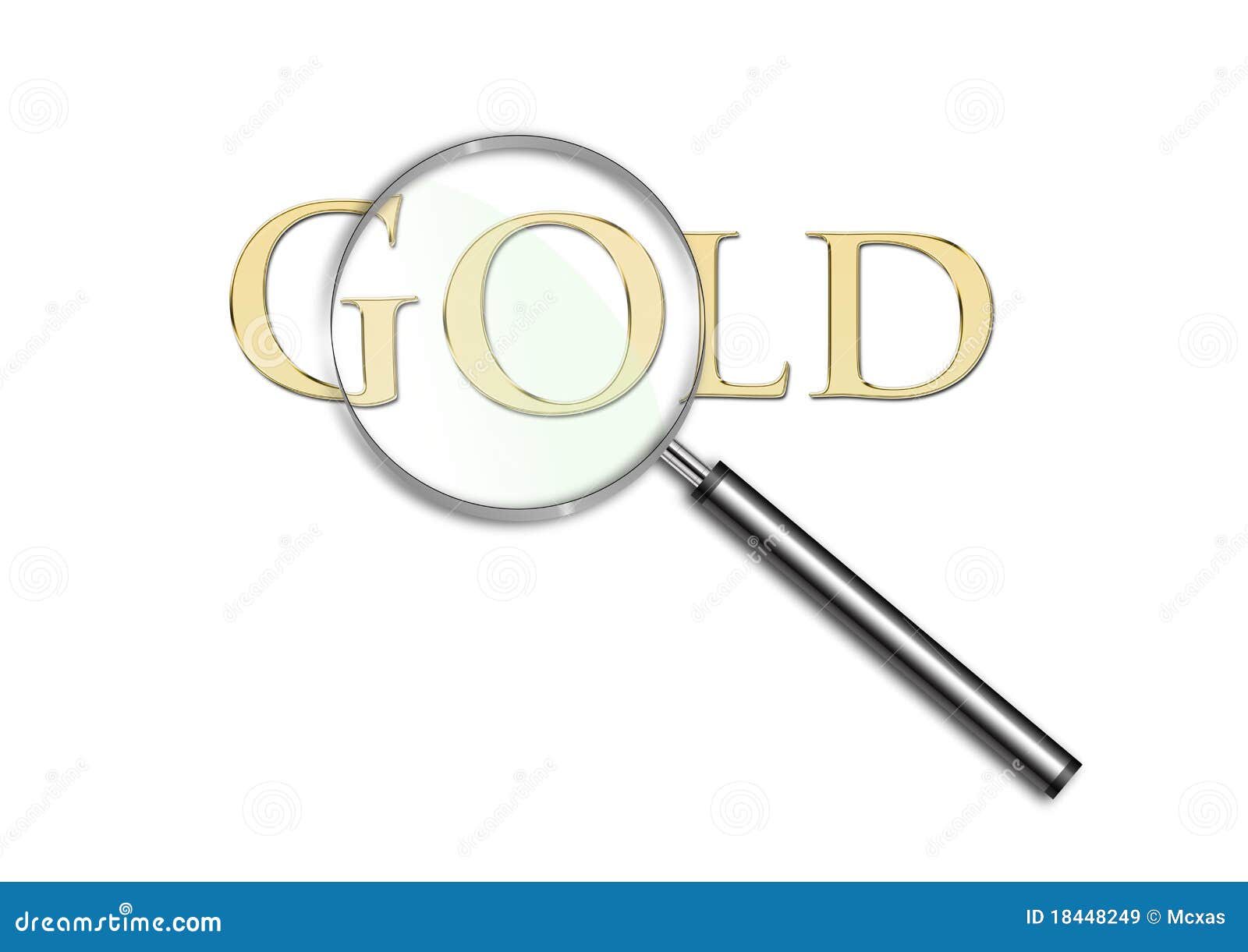 Focus on Gold stock illustration. Illustration of magnifying - 18448249