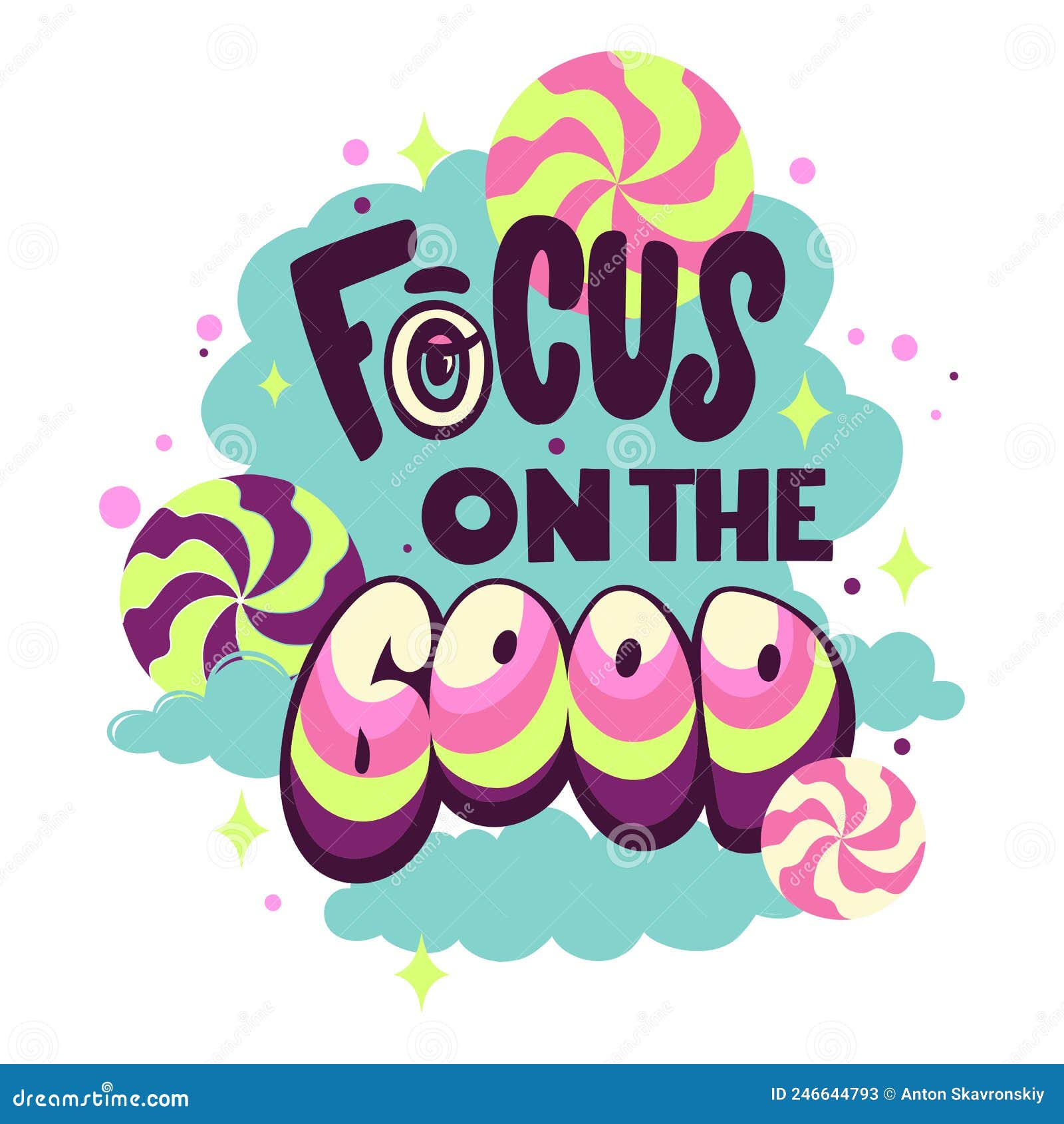 Focus on the good stock vector. Illustration of retro - 246644793
