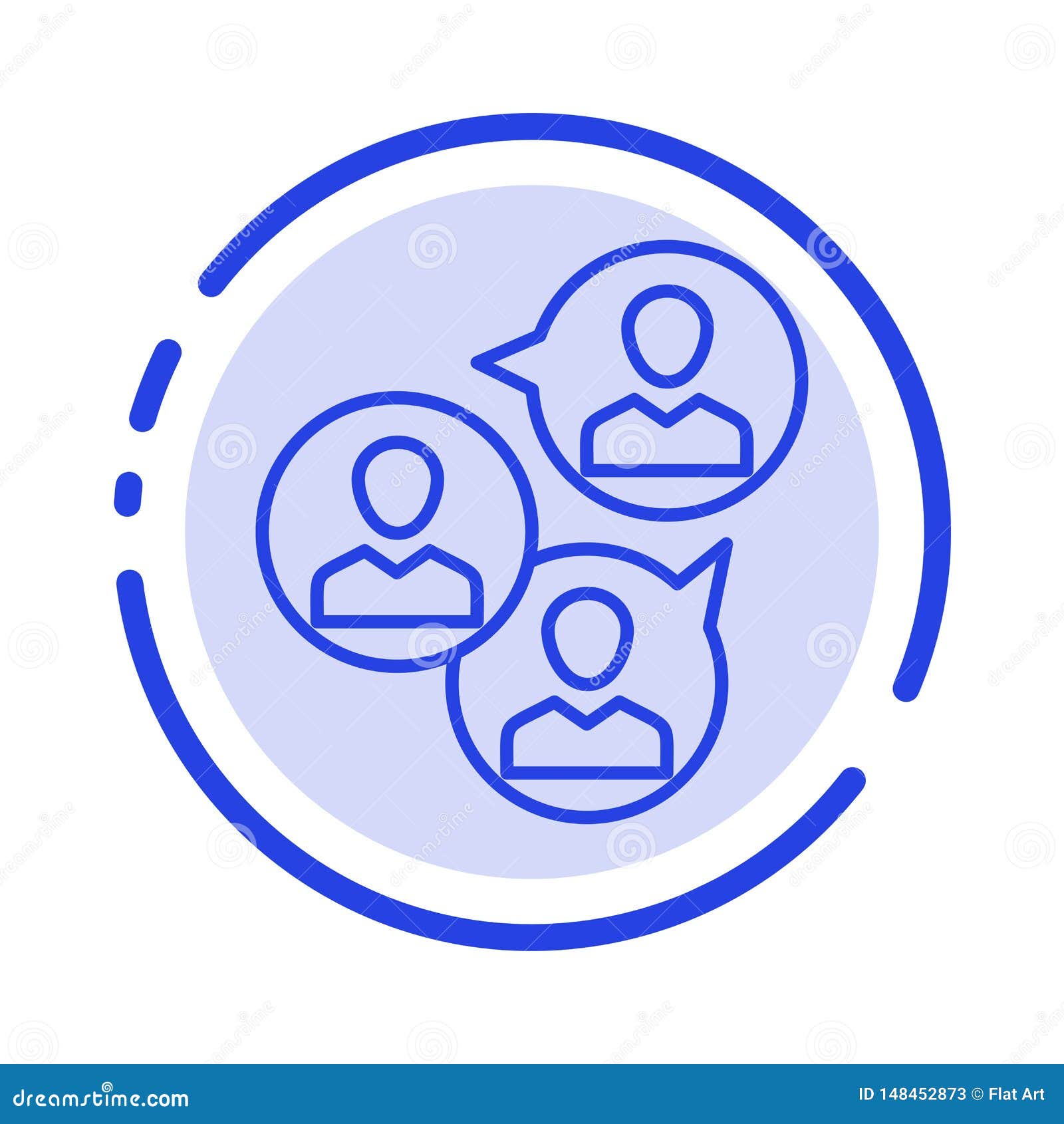 Focus Group, Business, Focus, Group, Modern Blue Dotted Line Line Icon ...