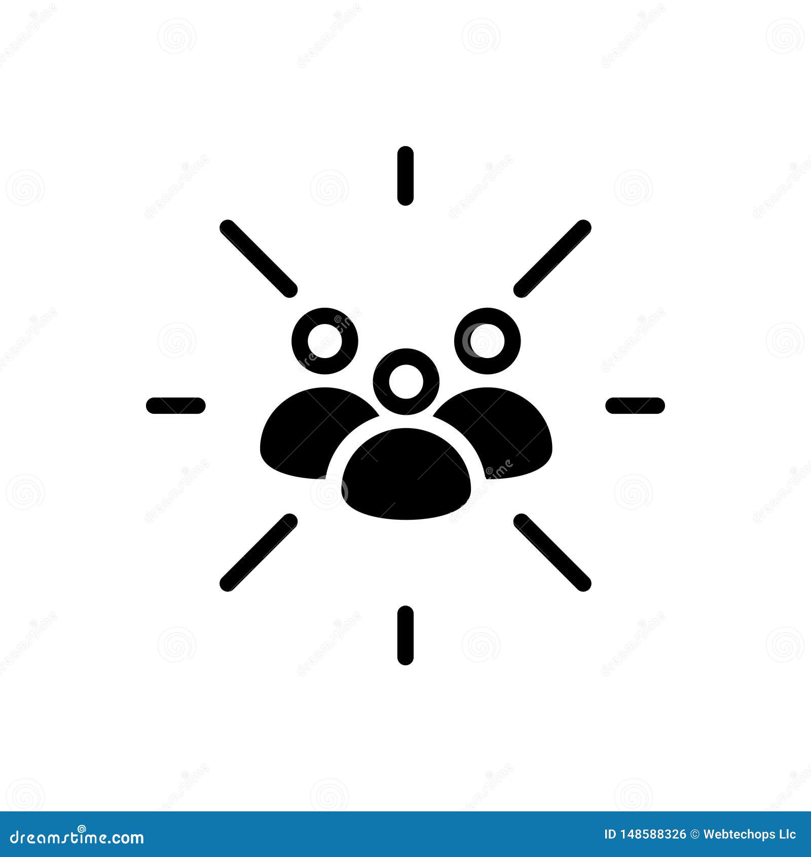 Black Solid Icon for Focus Group, Team and Cluster Stock Vector ...