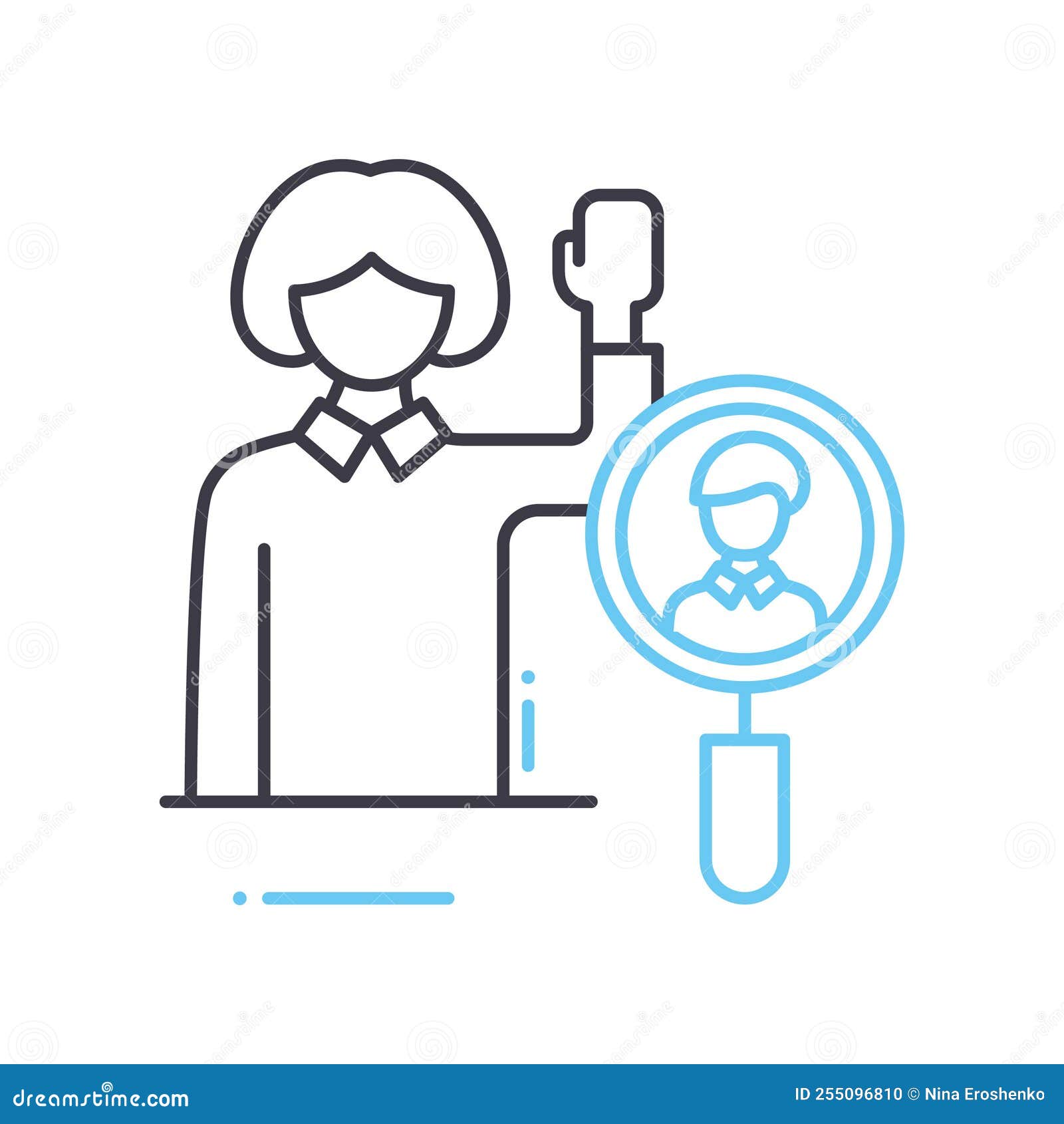 Focus Group Line Icon, Outline Symbol, Vector Illustration, Concept ...