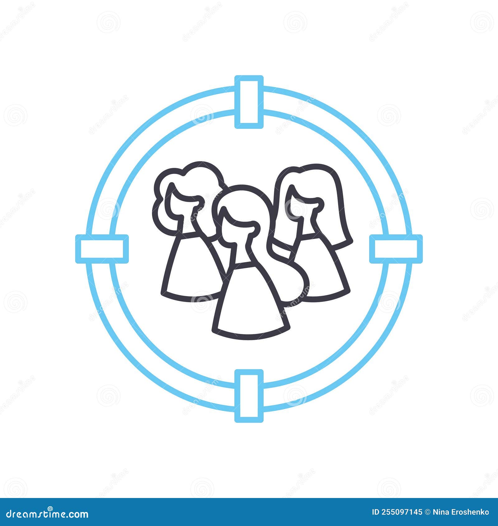 Focus Group Line Icon, Outline Symbol, Vector Illustration, Concept ...