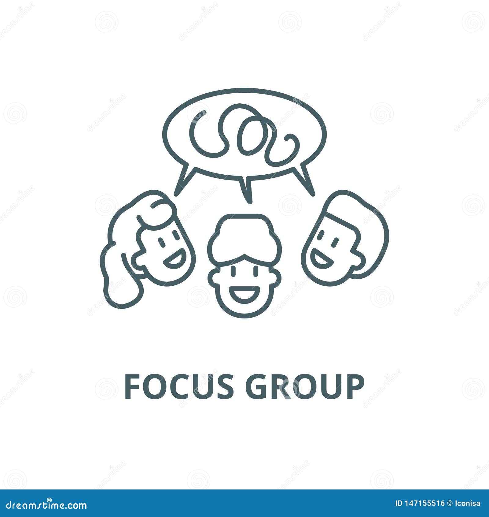 Focus Group Vector Line Icon, Linear Concept, Outline Sign, Symbol ...