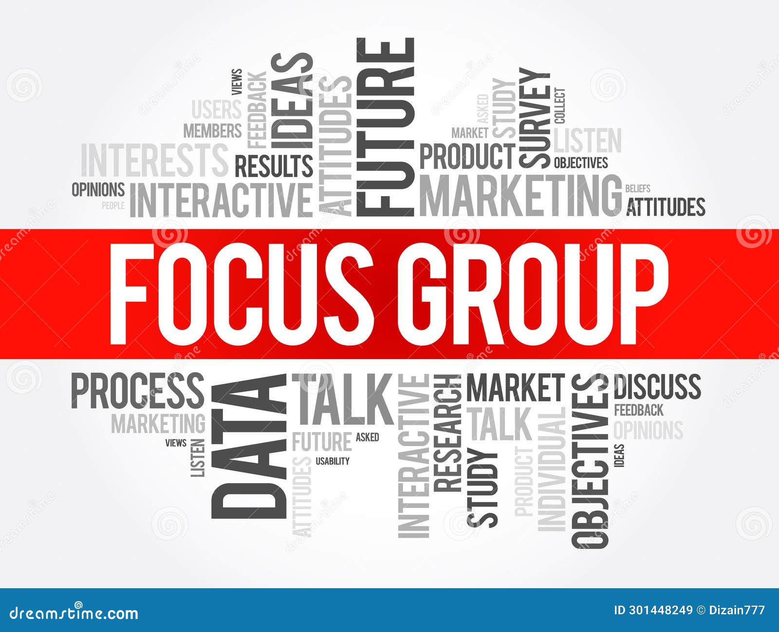 Focus Group Word Cloud Collage Business Concept Background Stock
